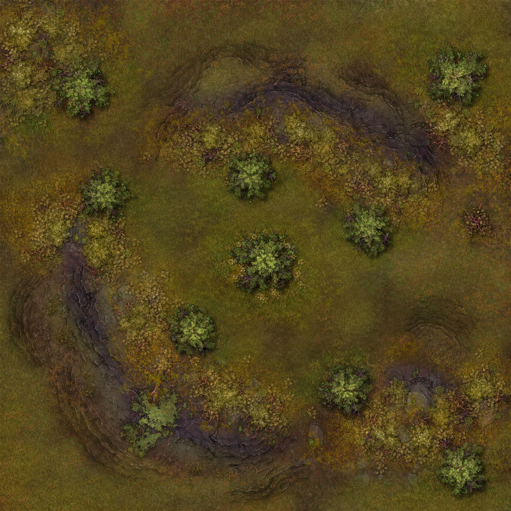 Spares Trees on a Hill | Inkarnate - Create Fantasy Maps Online