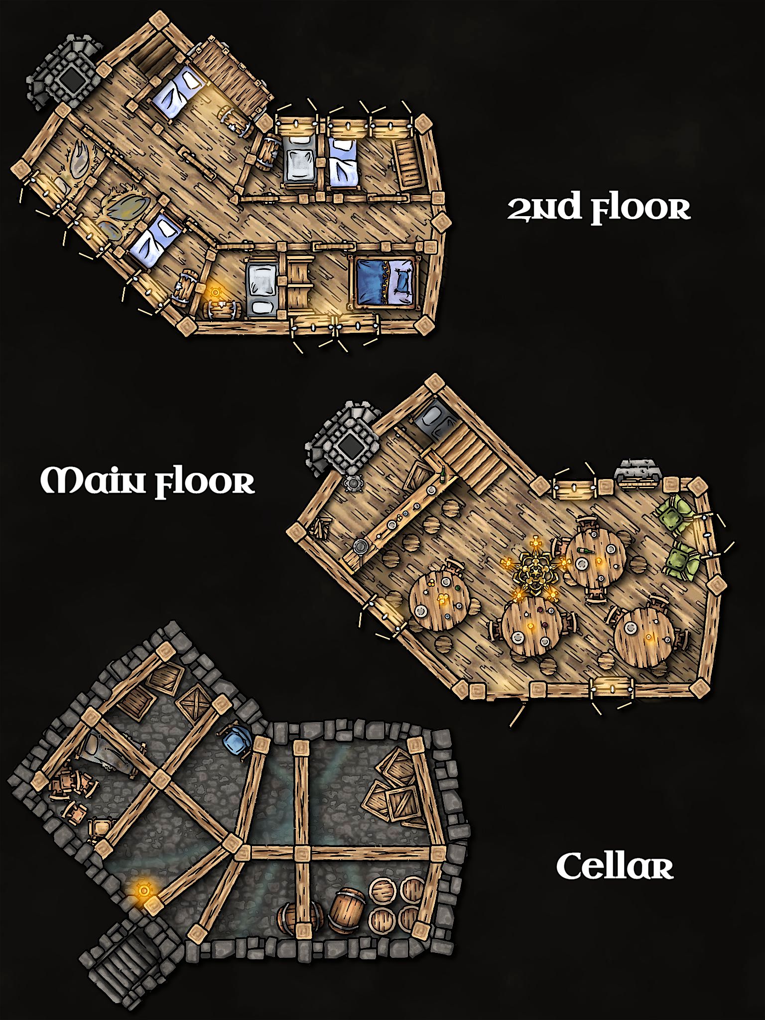 The Inn's insides - Battlemap | Inkarnate - Create Fantasy Maps Online