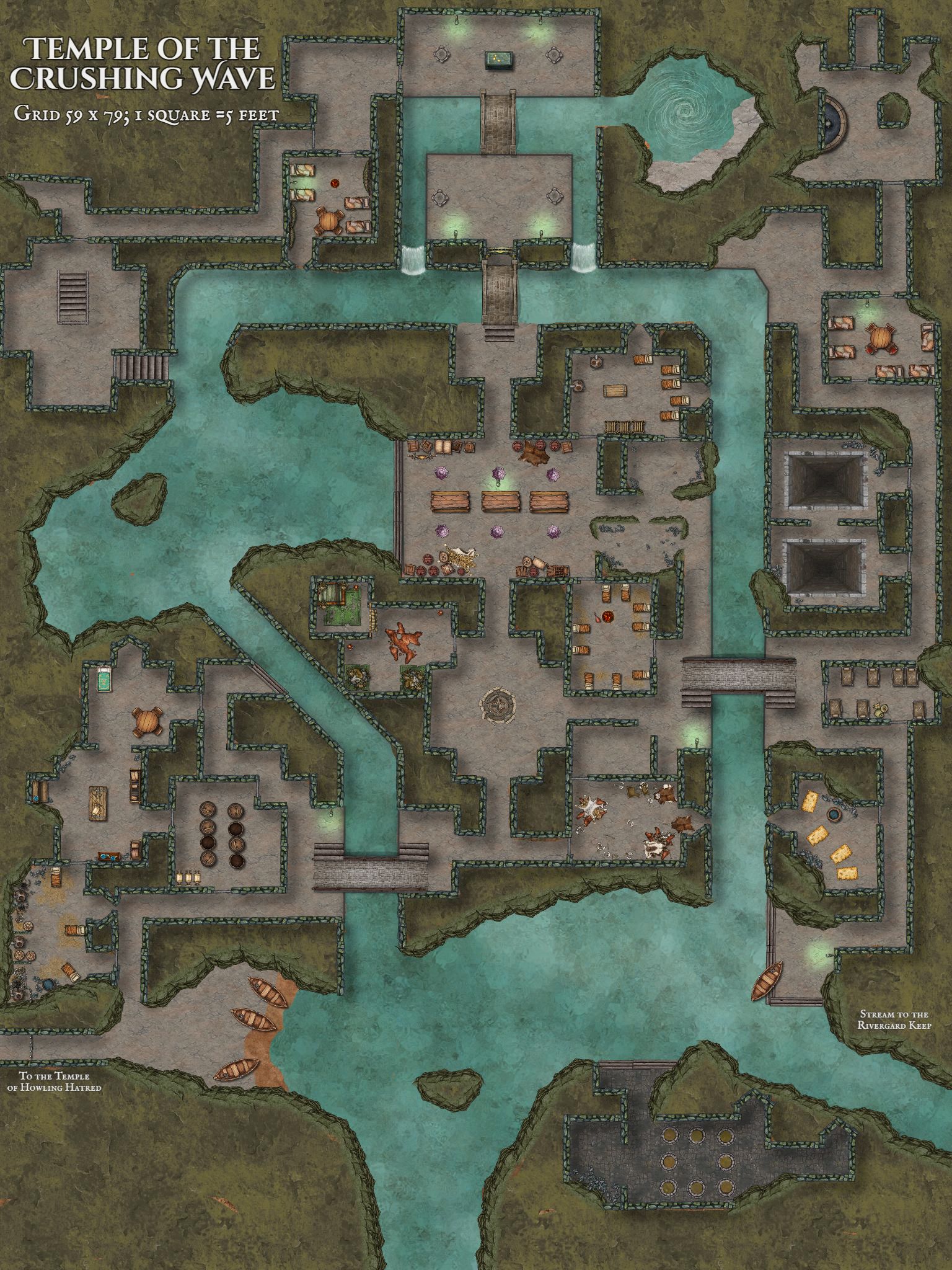 Temple of the Crushing Wave | Inkarnate - Create Fantasy Maps Online