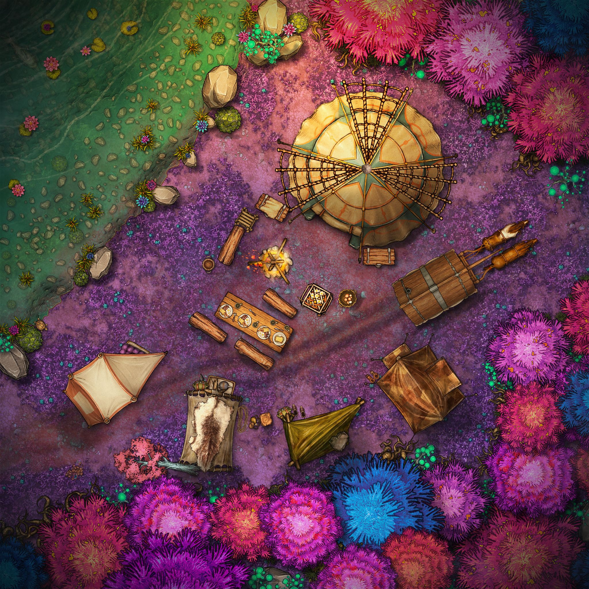 Feywild Breakfast Campsite | Inkarnate - Create Fantasy Maps Online