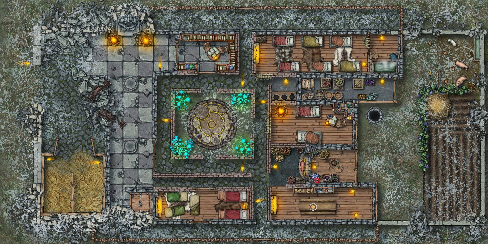 Abbey Ruins-Winter | Inkarnate - Create Fantasy Maps Online