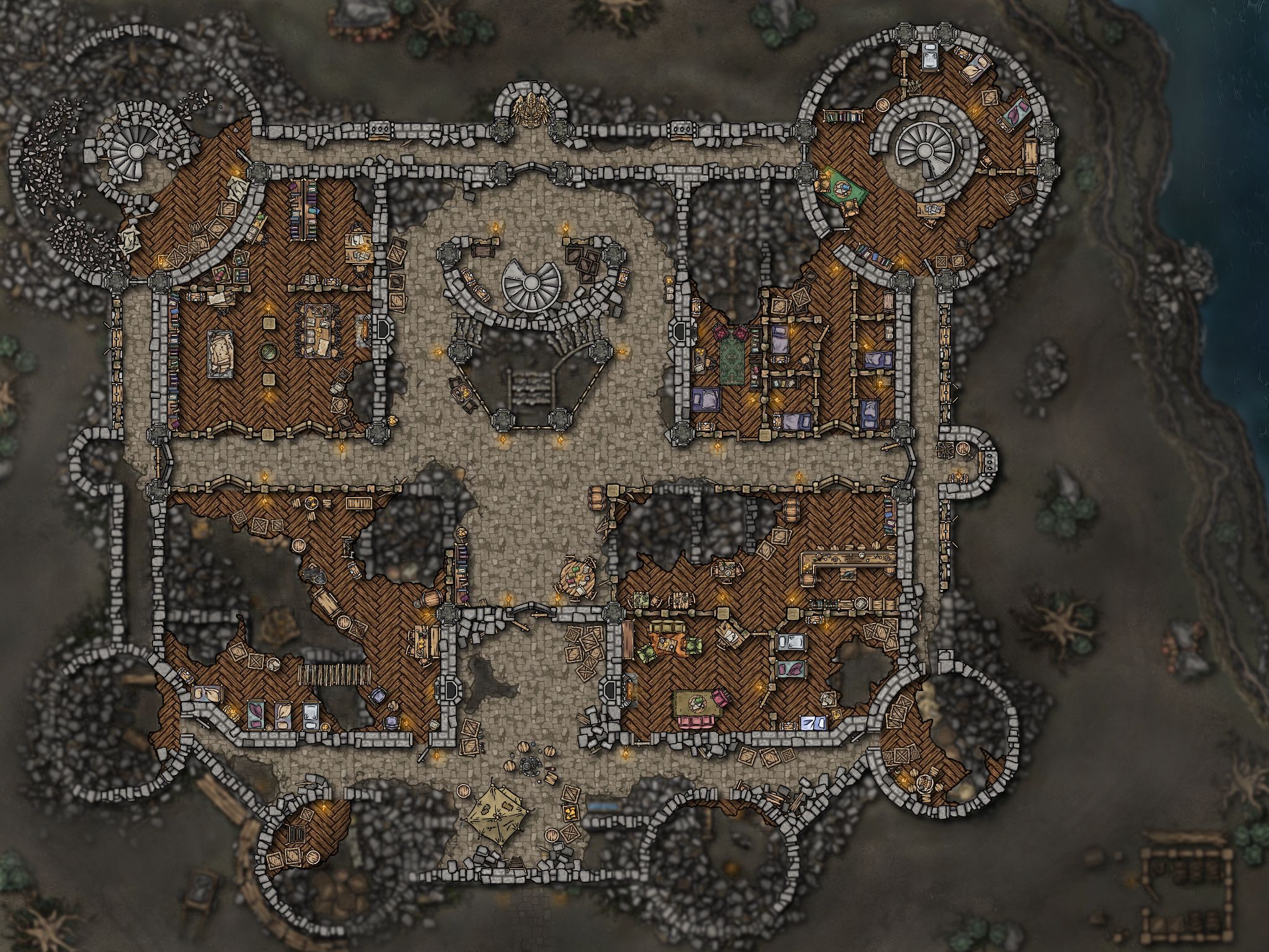 Ruins of Echrul - Second floor | Inkarnate - Create Fantasy Maps Online