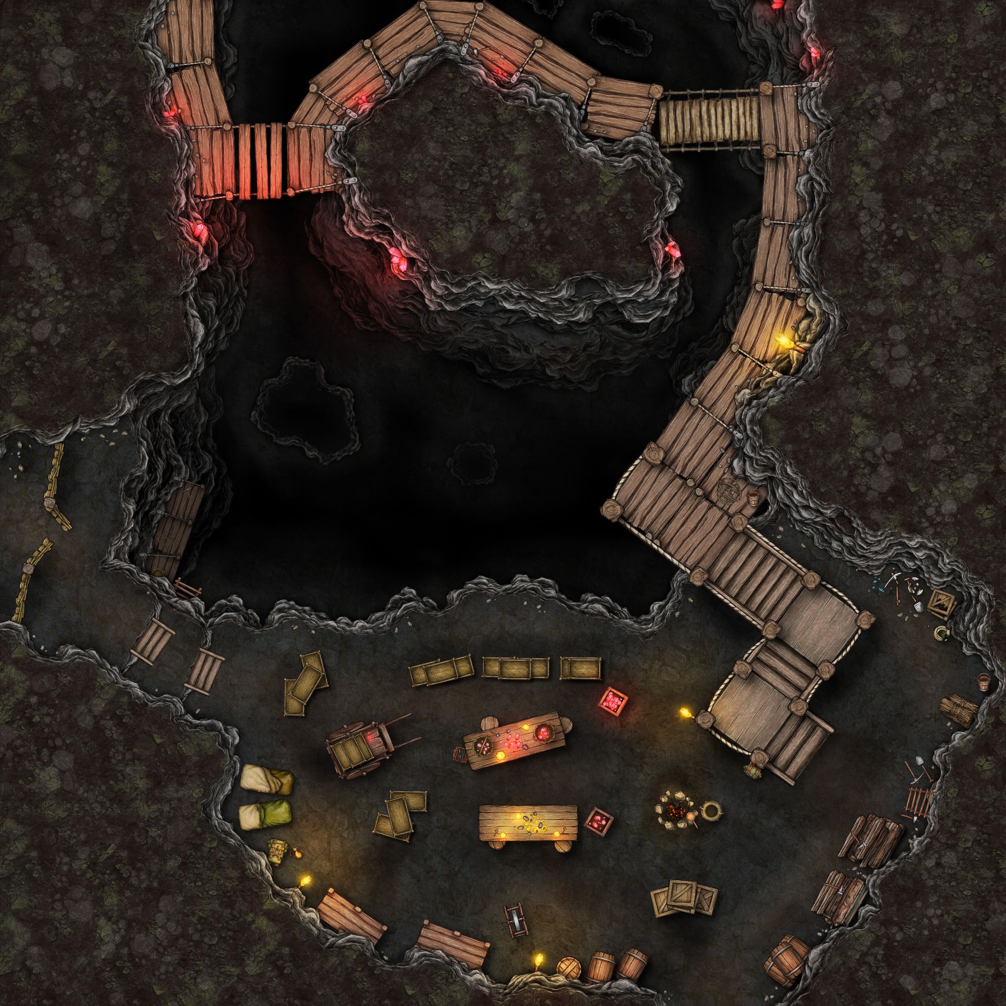 Underground - Bandits' bridges and red crystals 1/2 | Inkarnate ...