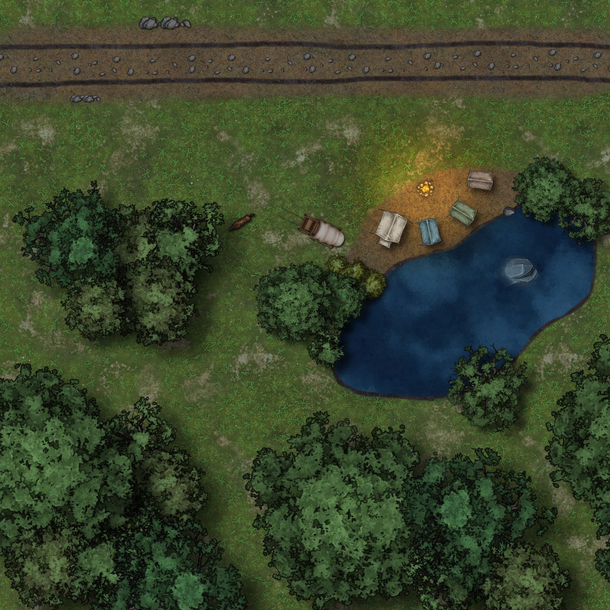 Roadside Night Camp | Inkarnate - Create Fantasy Maps Online