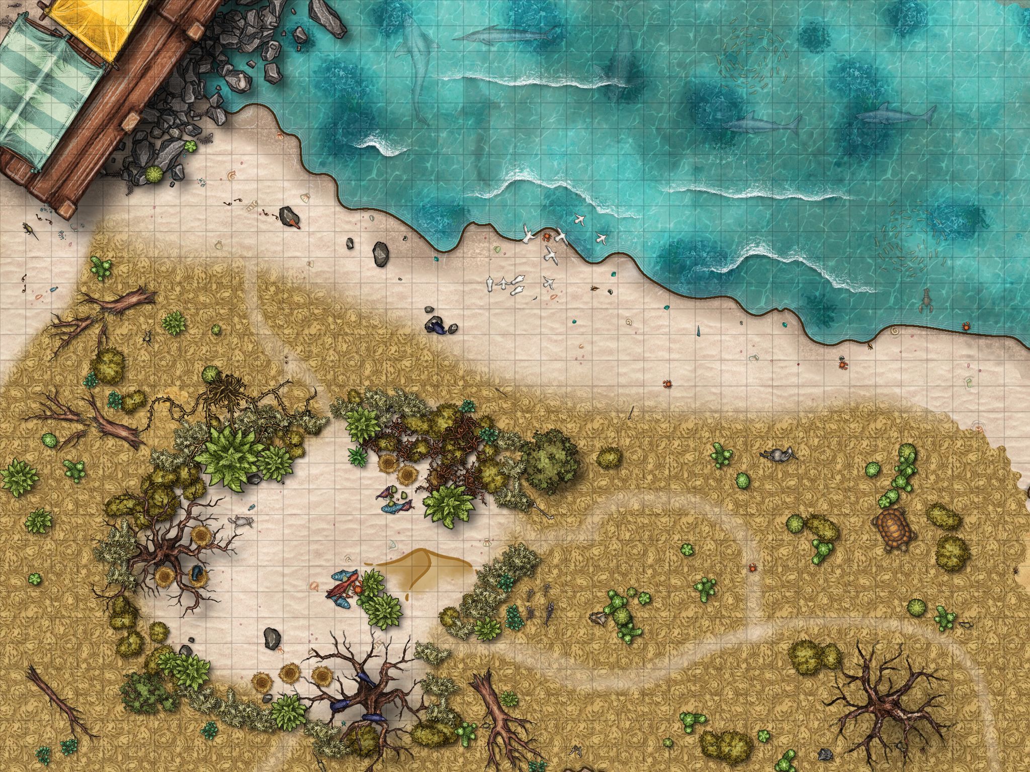 Dune Clan Camp Close Up | Inkarnate - Create Fantasy Maps Online