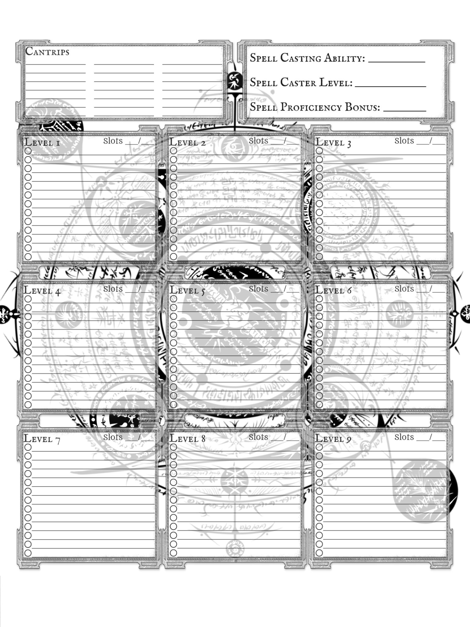 Custom DnD Spells Sheet | Inkarnate - Create Fantasy Maps Online