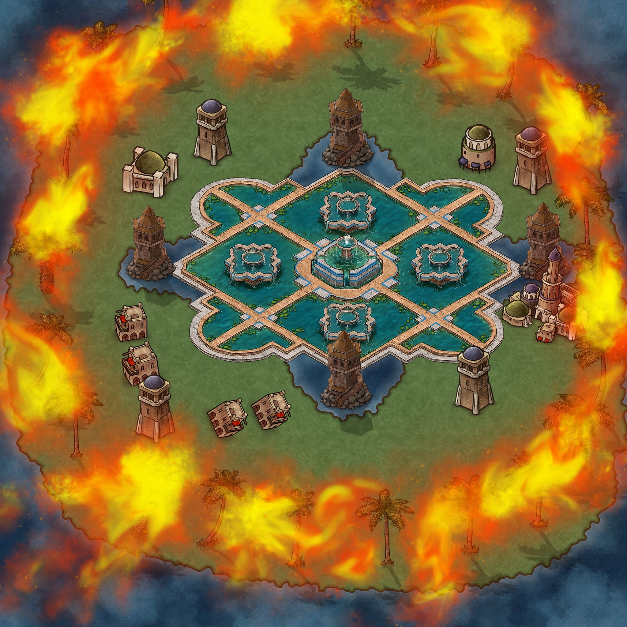 Island expanded with fire | Inkarnate - Create Fantasy Maps Online