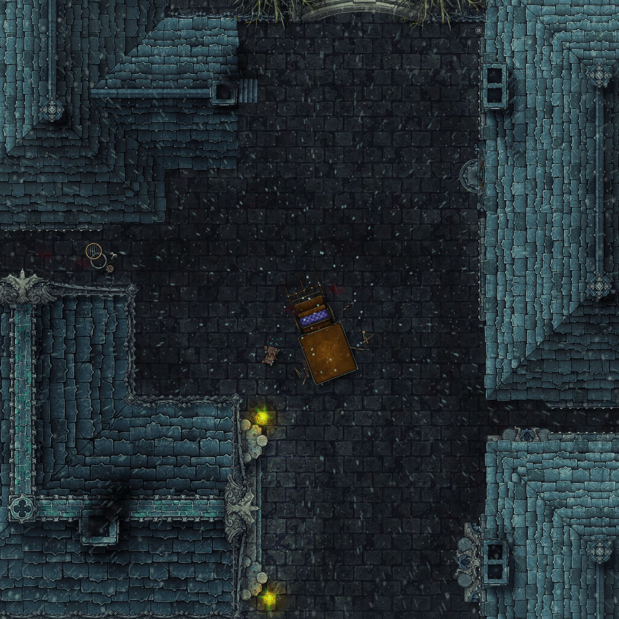 Gothic Street Scene, Snow Night No Grid | Inkarnate - Create Fantasy ...