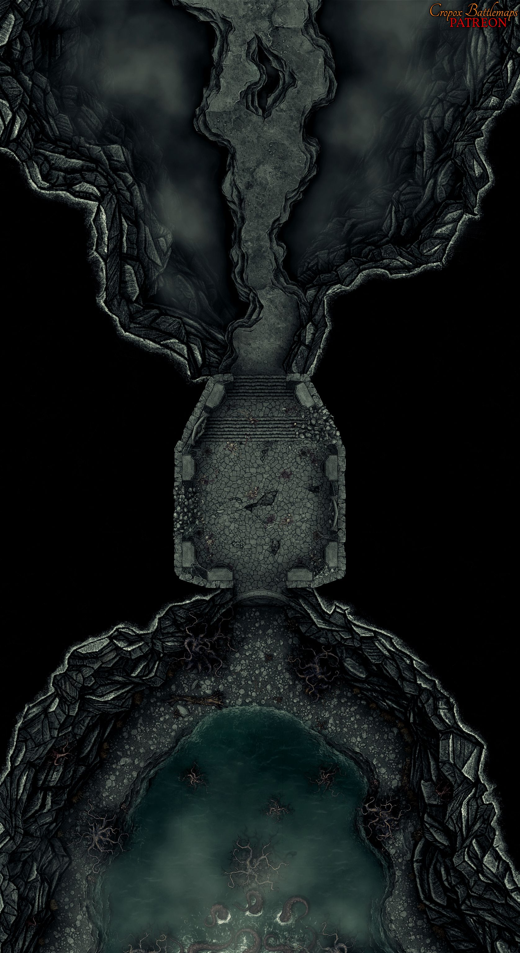 Underground Lake 30x55 battle map | Inkarnate - Create Fantasy Maps Online