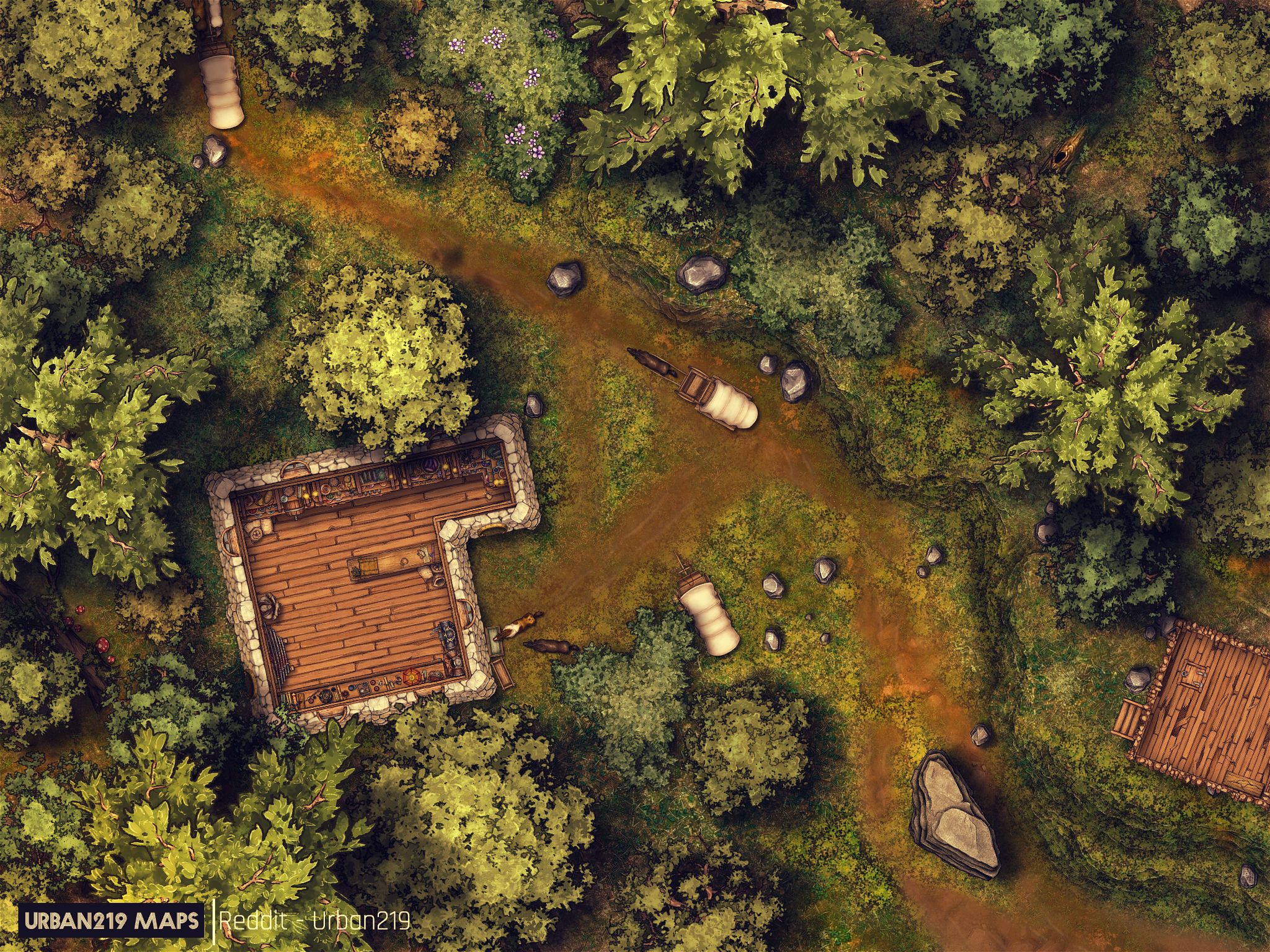 Trading Post in the Woods | Inkarnate - Create Fantasy Maps Online