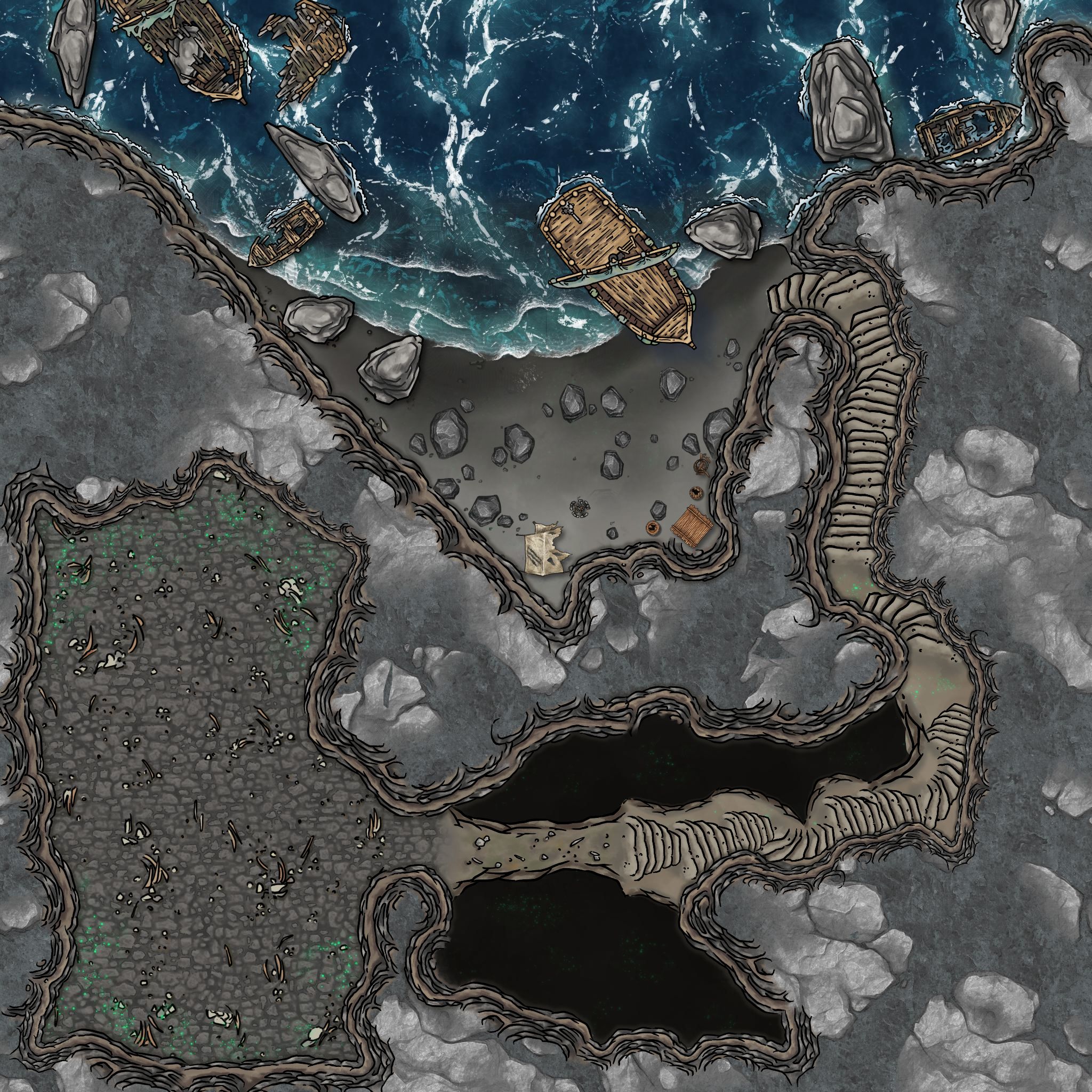 Cliffside Beach | Inkarnate - Create Fantasy Maps Online