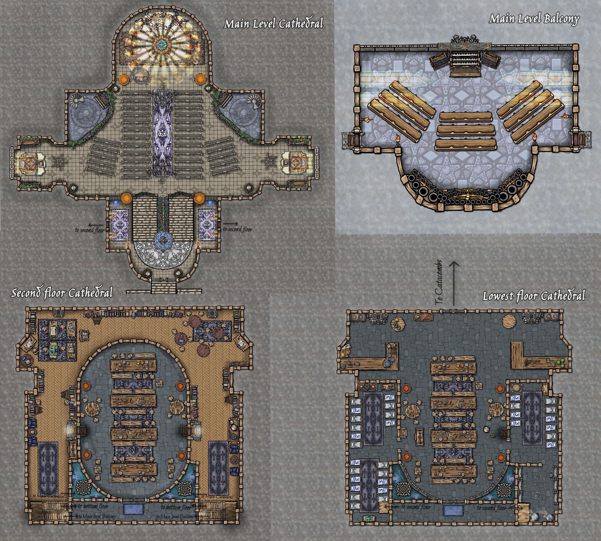 Sain-Niamh's Cathedral - all levels | Inkarnate - Create Fantasy Maps ...