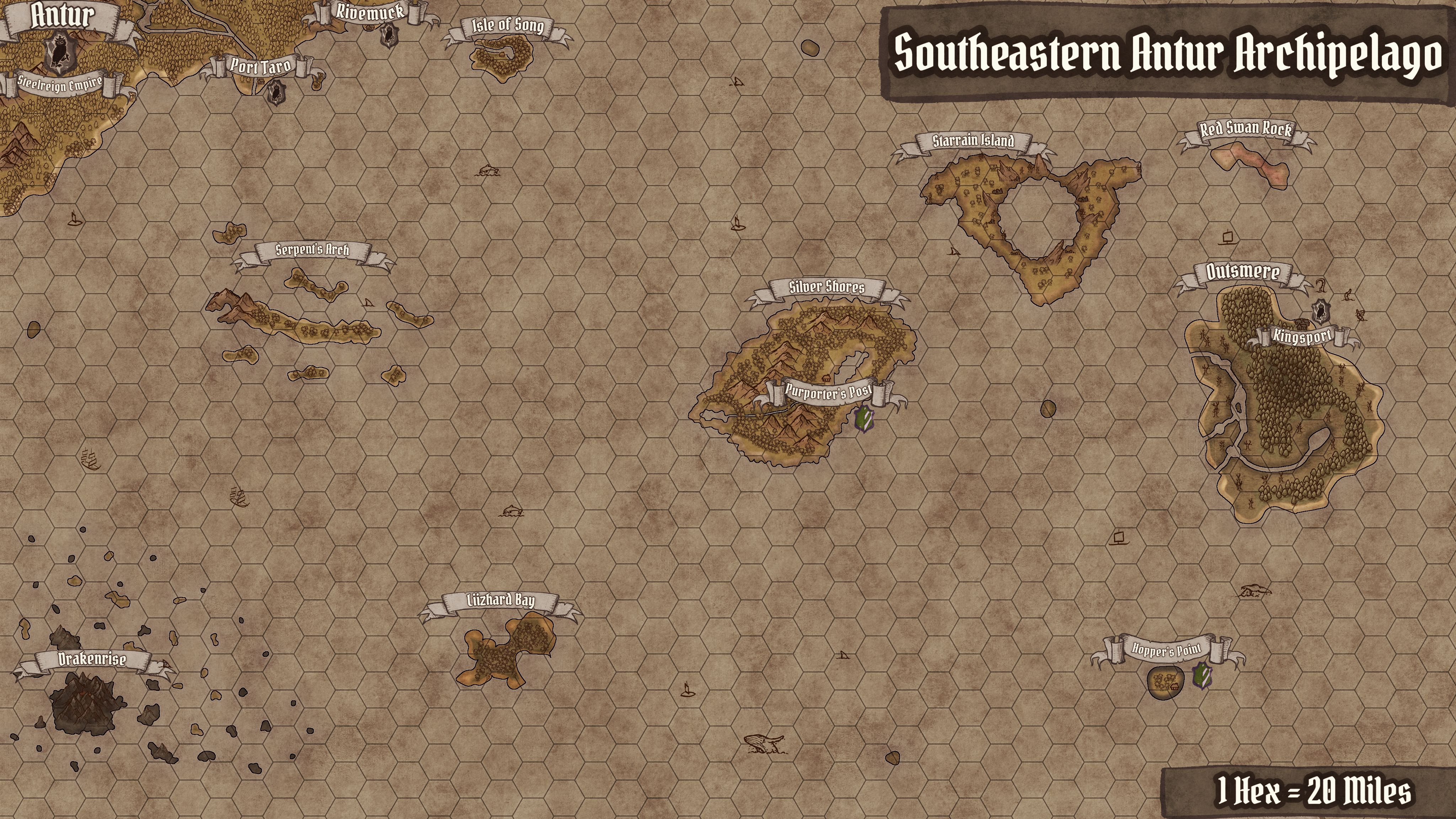 Southeastern Antur Archipelago | Inkarnate - Create Fantasy Maps Online