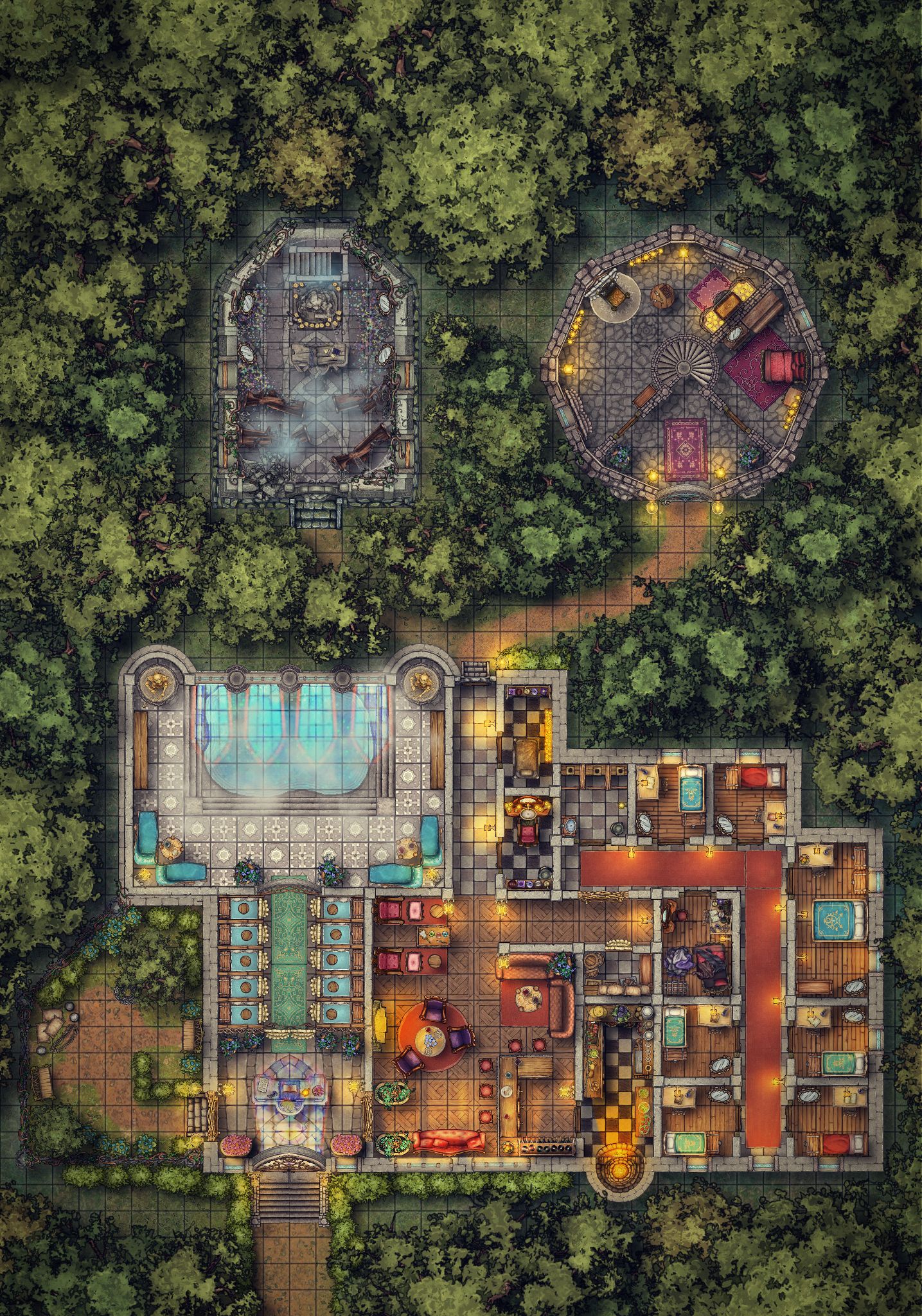 Temple of the Restful Lily | Inkarnate - Create Fantasy Maps Online