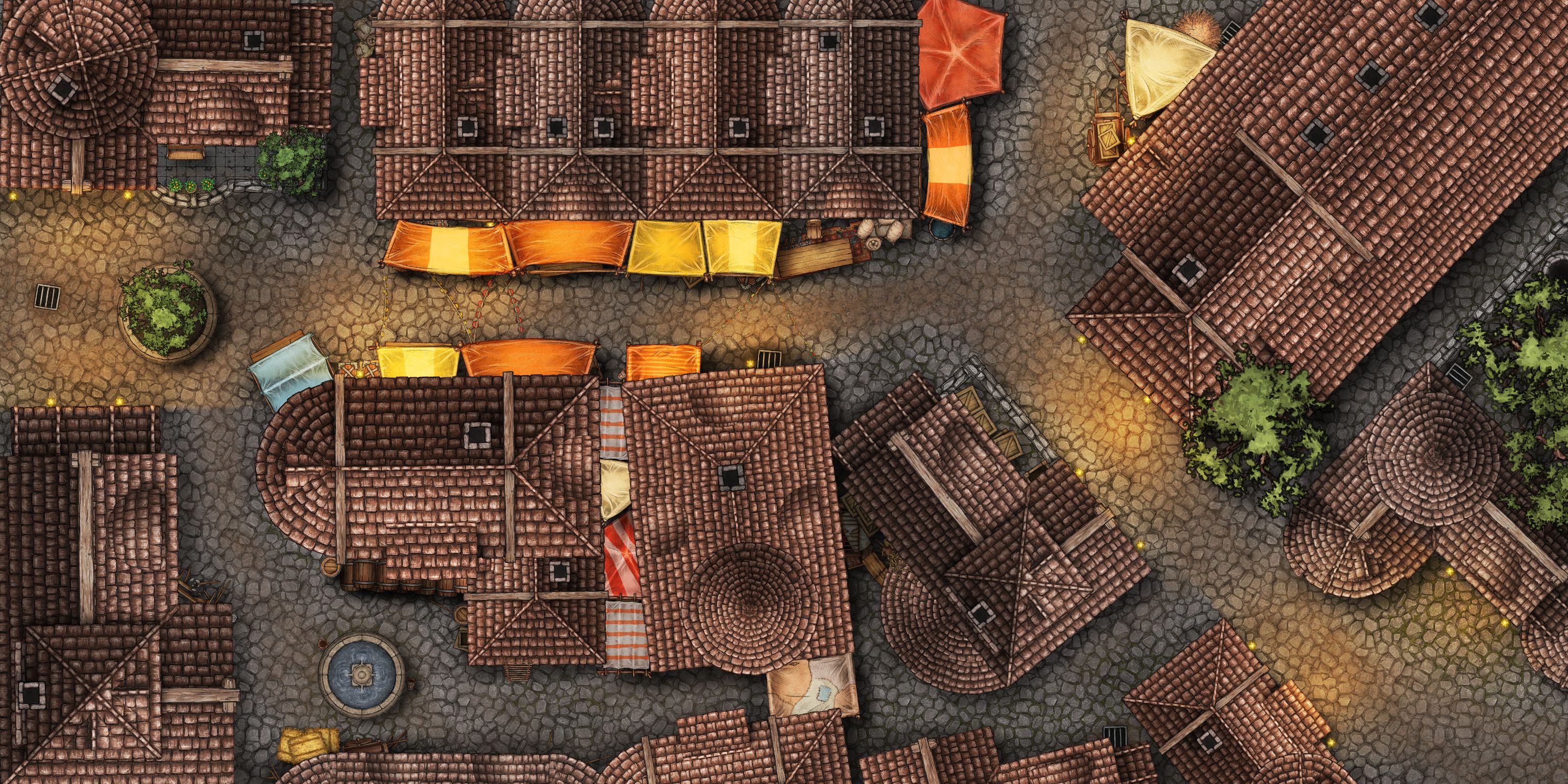 Village Street #2 (Post-Raid) | Inkarnate - Create Fantasy Maps Online