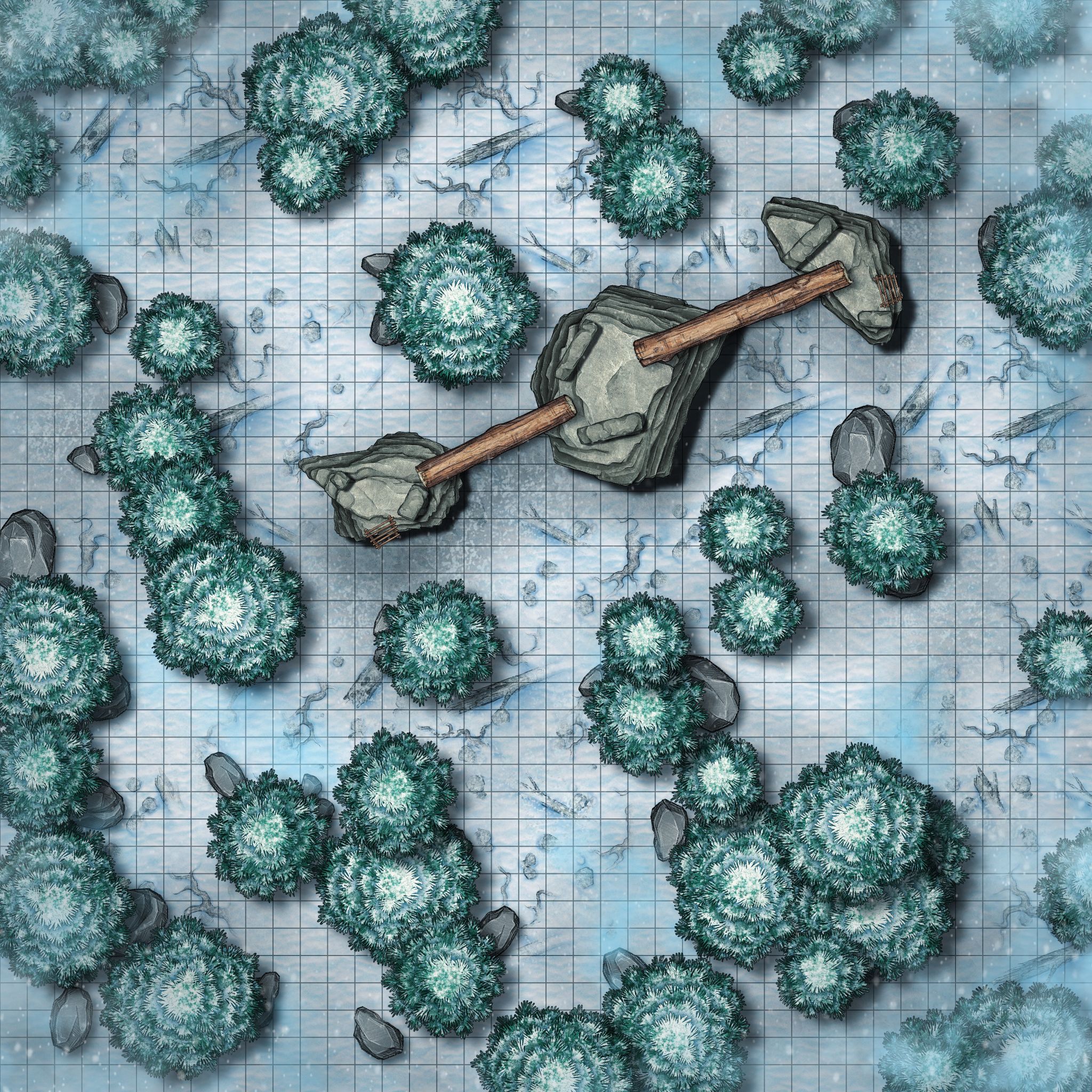 Winter forest with base | Inkarnate - Create Fantasy Maps Online