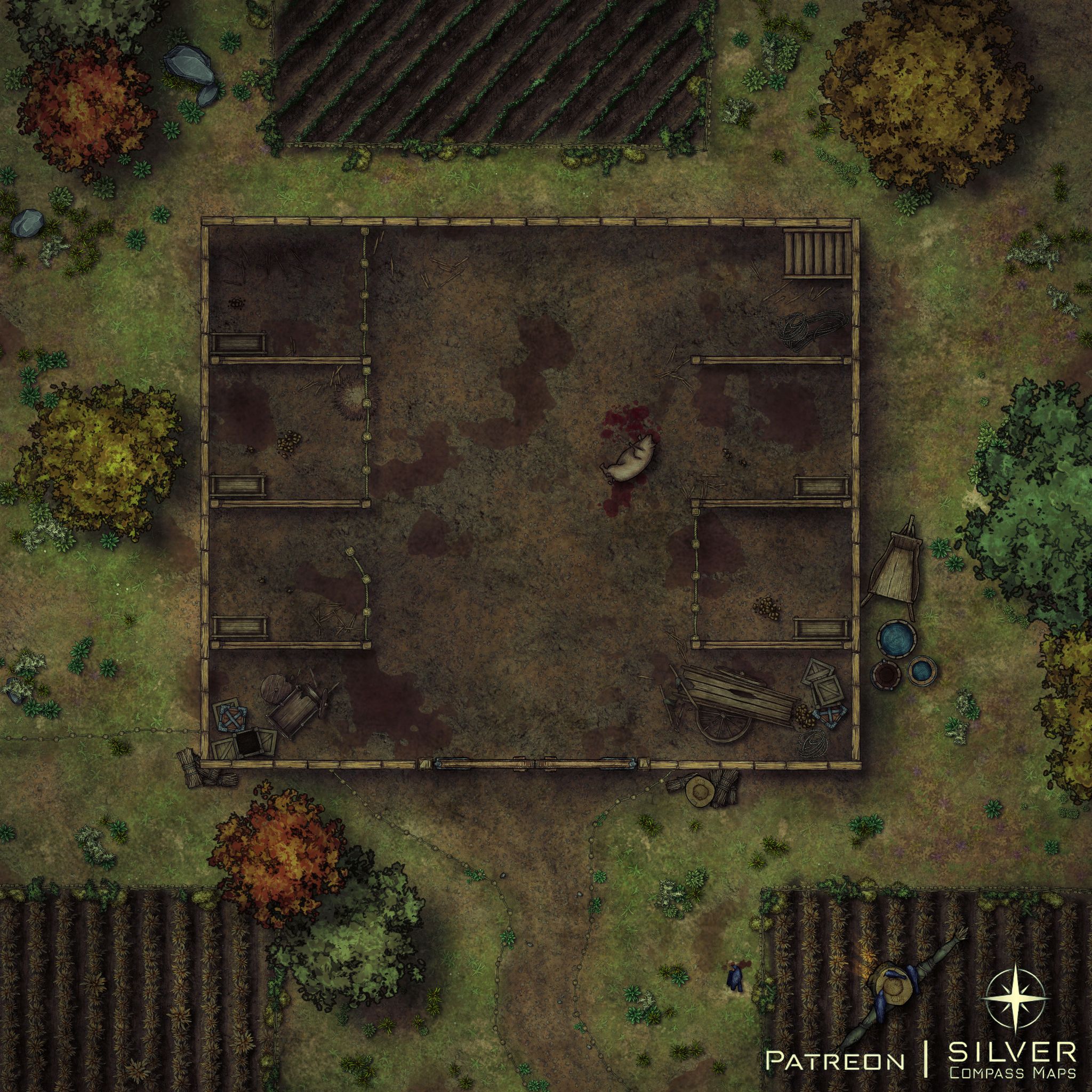 Abandoned Barn Ground Floor | Inkarnate - Create Fantasy Maps Online