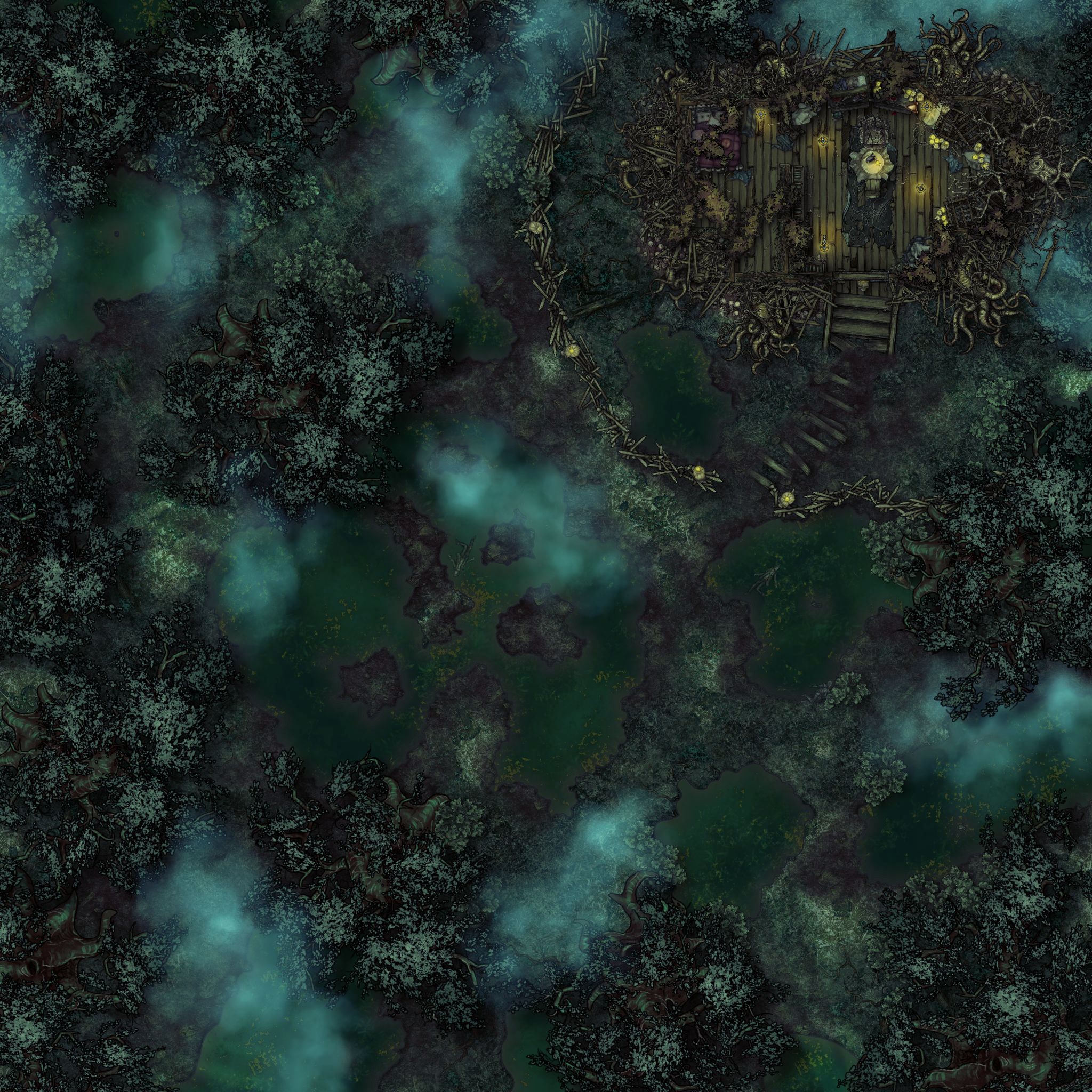 Hag Lair : Swamp | Inkarnate - Create Fantasy Maps Online