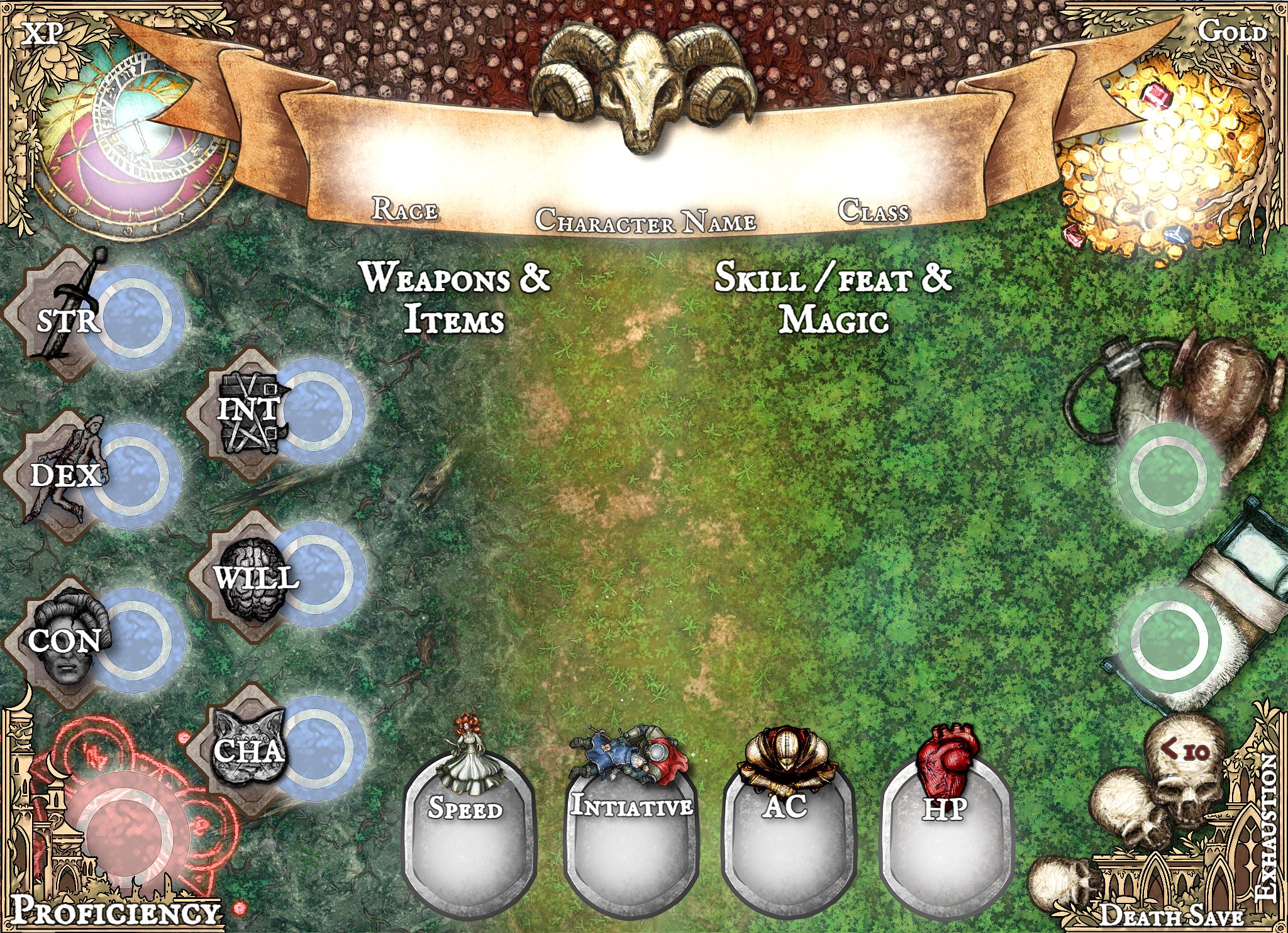 One Shot Character Sheet (Green) | Inkarnate - Create Fantasy Maps Online