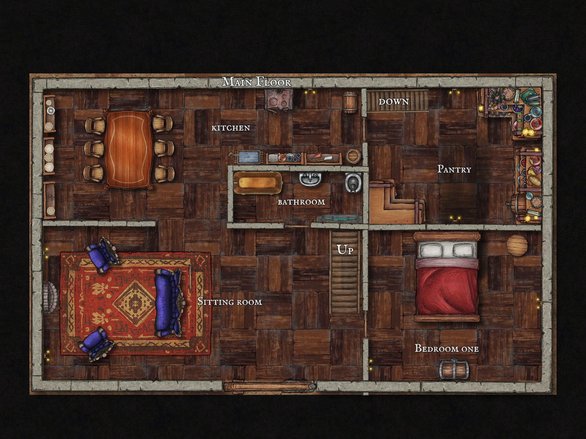Neist Tower house - ground floor | Inkarnate - Create Fantasy Maps Online