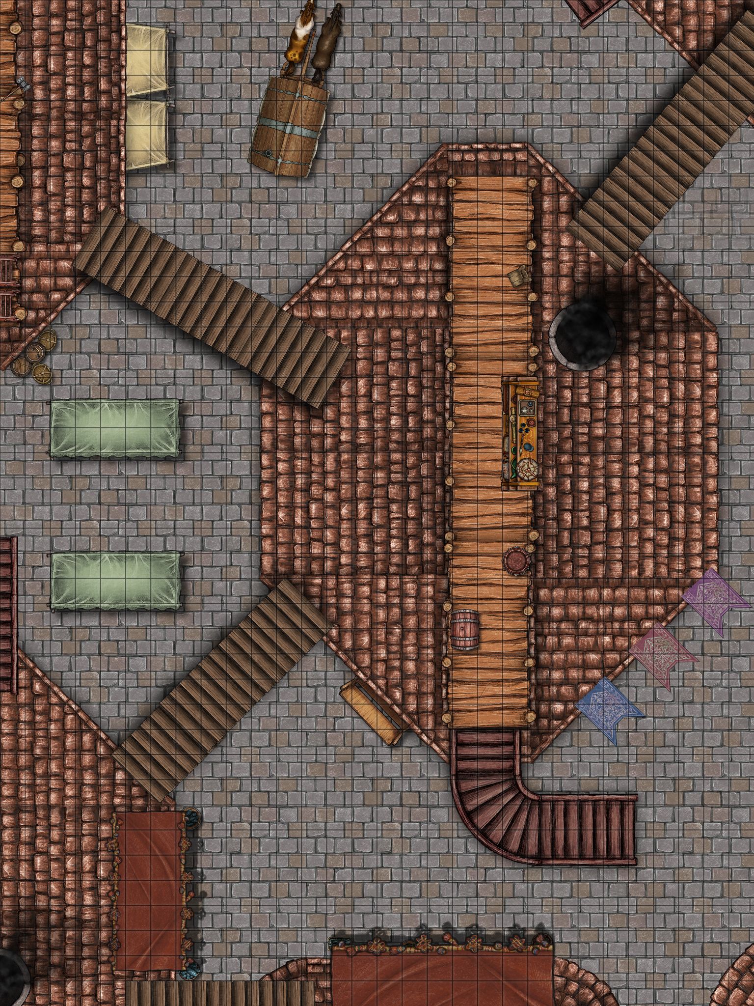 Rethyr Rooftops (No Clouds) | Inkarnate - Create Fantasy Maps Online