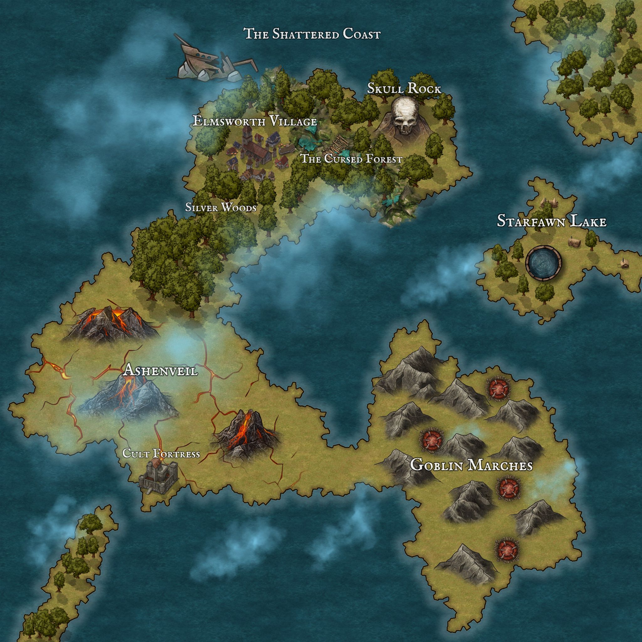 Luminara:The shattered realms | Inkarnate - Create Fantasy Maps Online