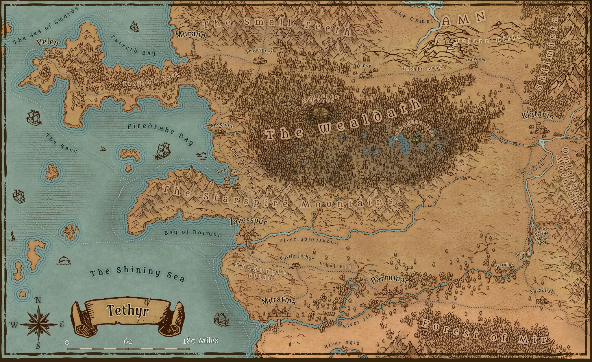 Tethyr, Faerun | Inkarnate - Create Fantasy Maps Online