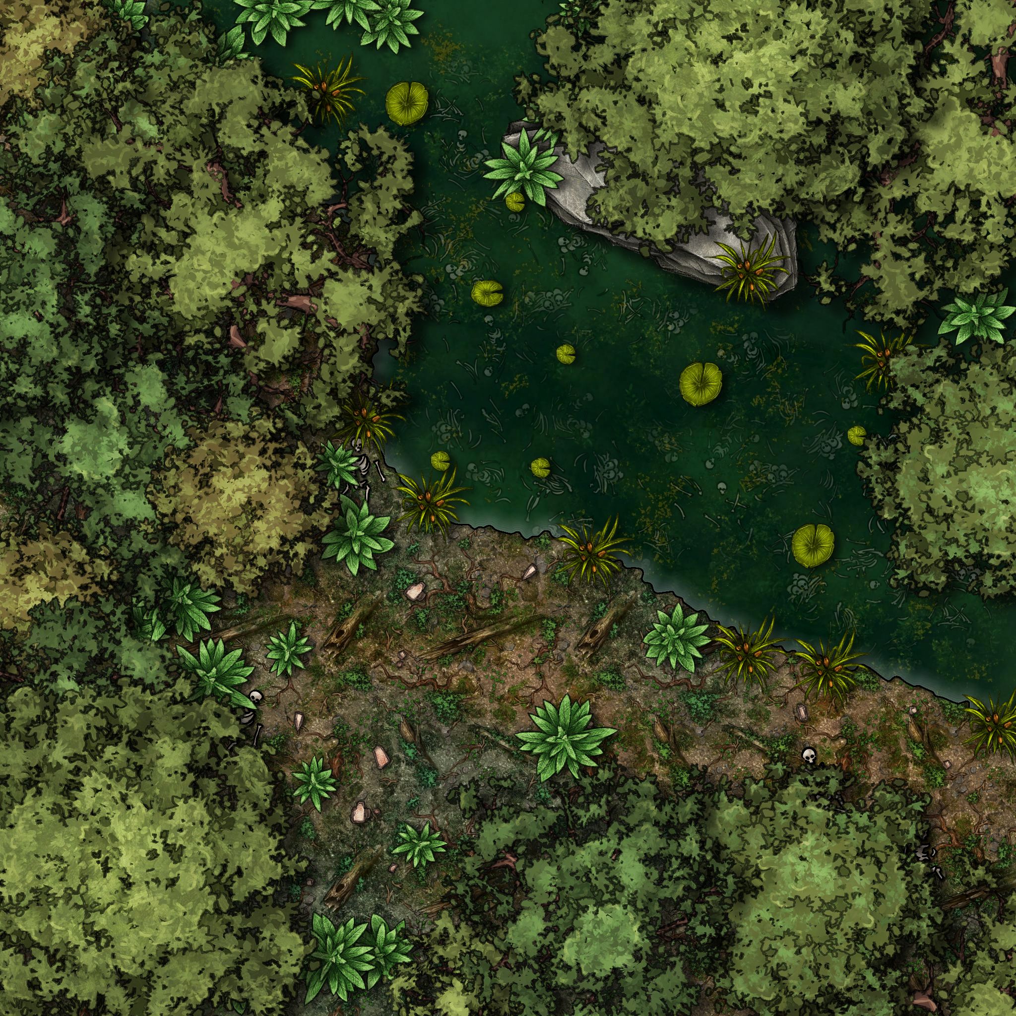 Swamp Ghost Fight | Inkarnate - Create Fantasy Maps Online