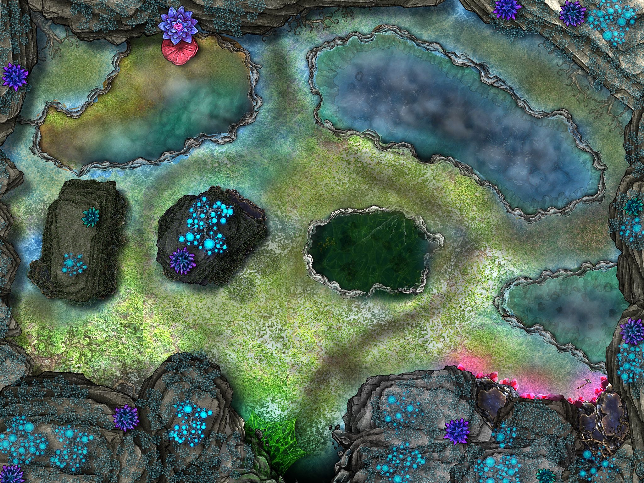 Random Cavern with natural swamp | Inkarnate - Create Fantasy Maps Online