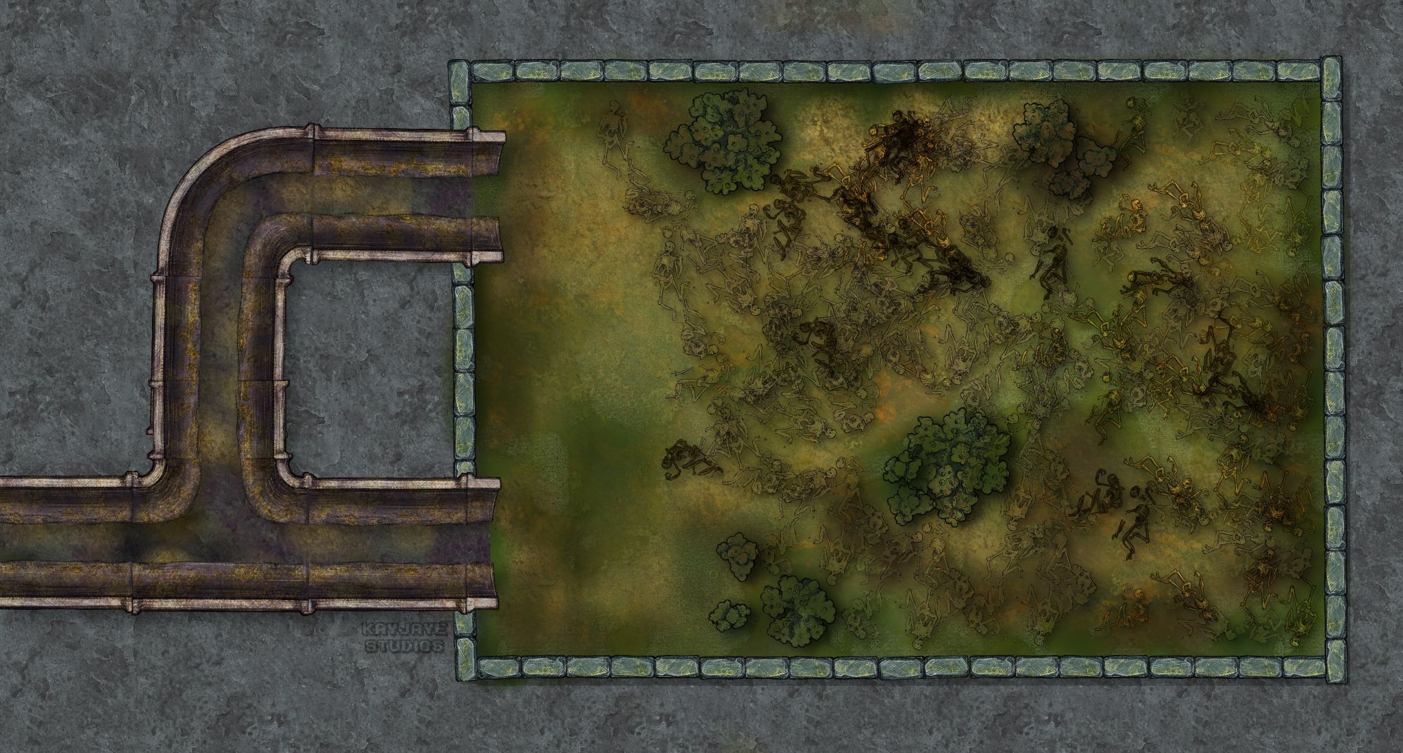 Mass Grave in Sewer Tank (No Grid) | Inkarnate - Create Fantasy Maps Online