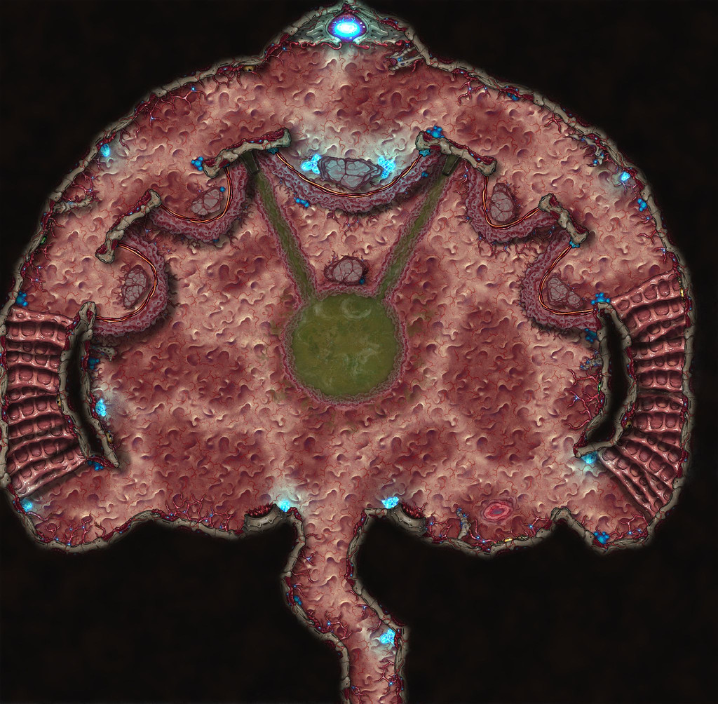 Alien Hive Ritual Chamber 25 x 25 | Inkarnate - Create Fantasy Maps Online
