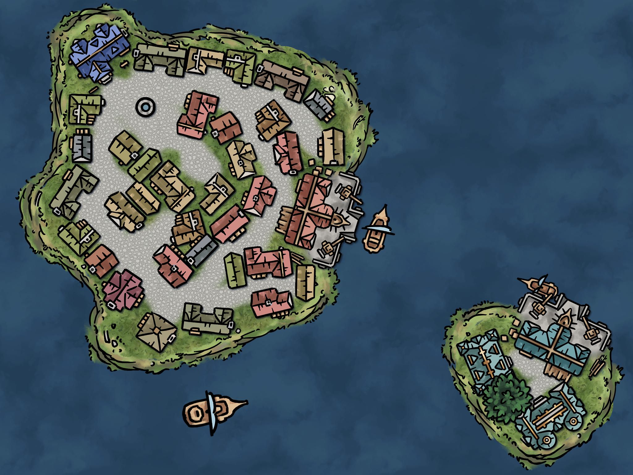 Two Islands, City Island and Aristocrat Island. | Inkarnate - Create ...