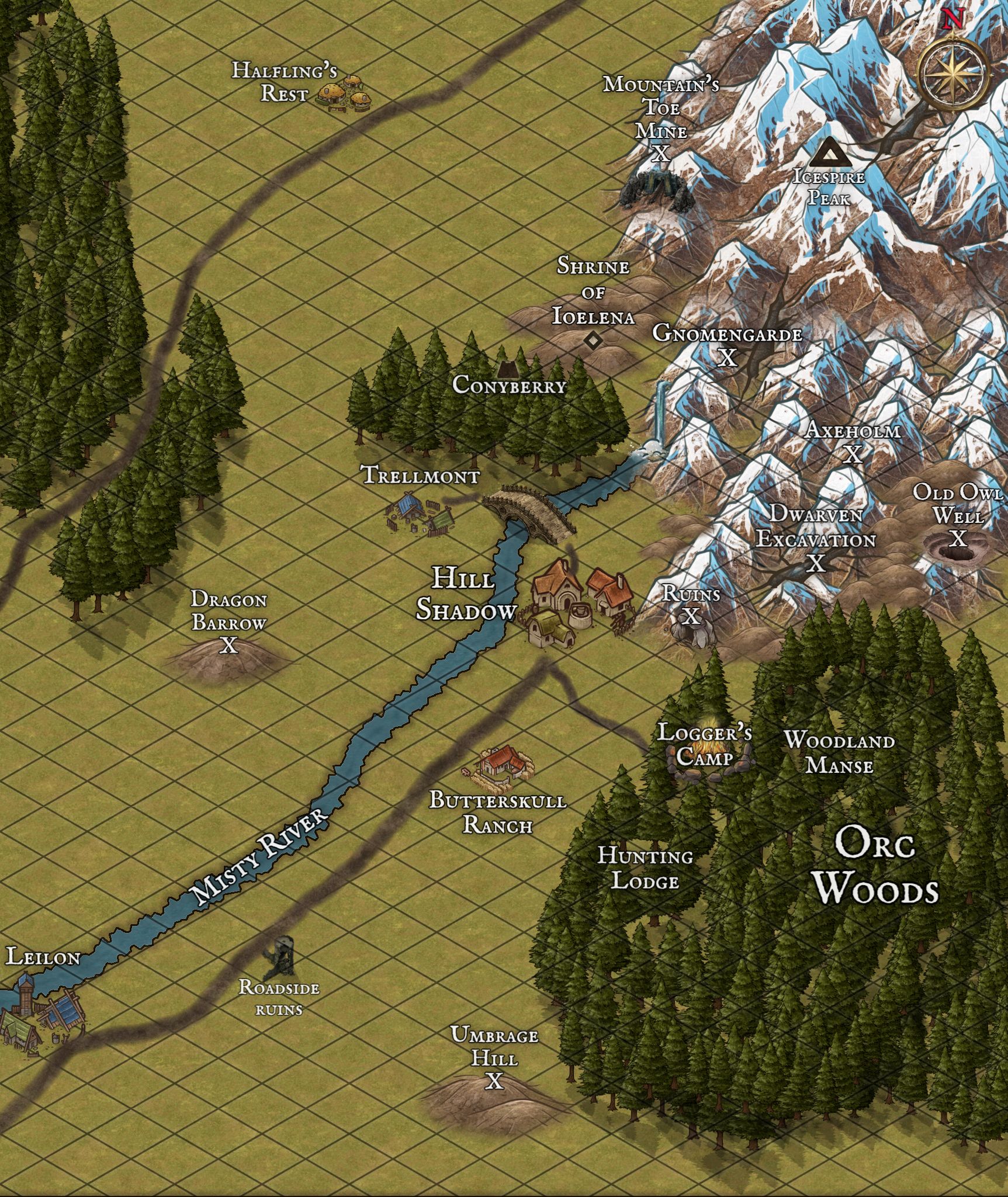 Hill Shadow Regional PC | Inkarnate - Create Fantasy Maps Online