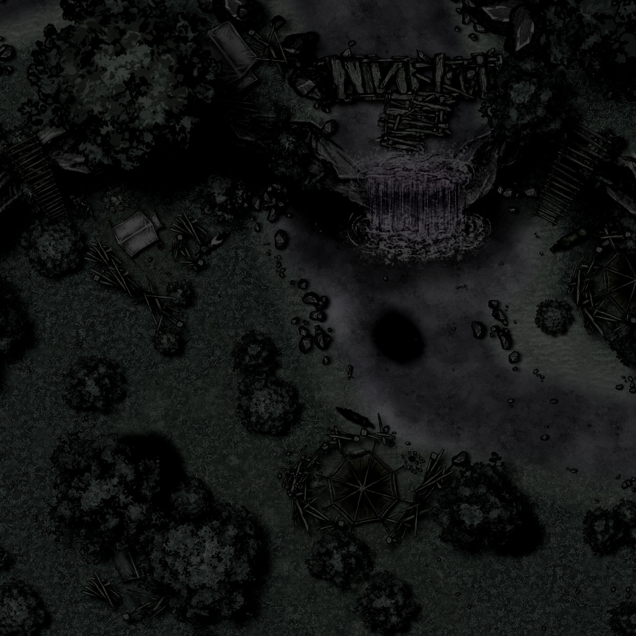 Bandits vs Goblins (Greyscale) | Inkarnate - Create Fantasy Maps Online
