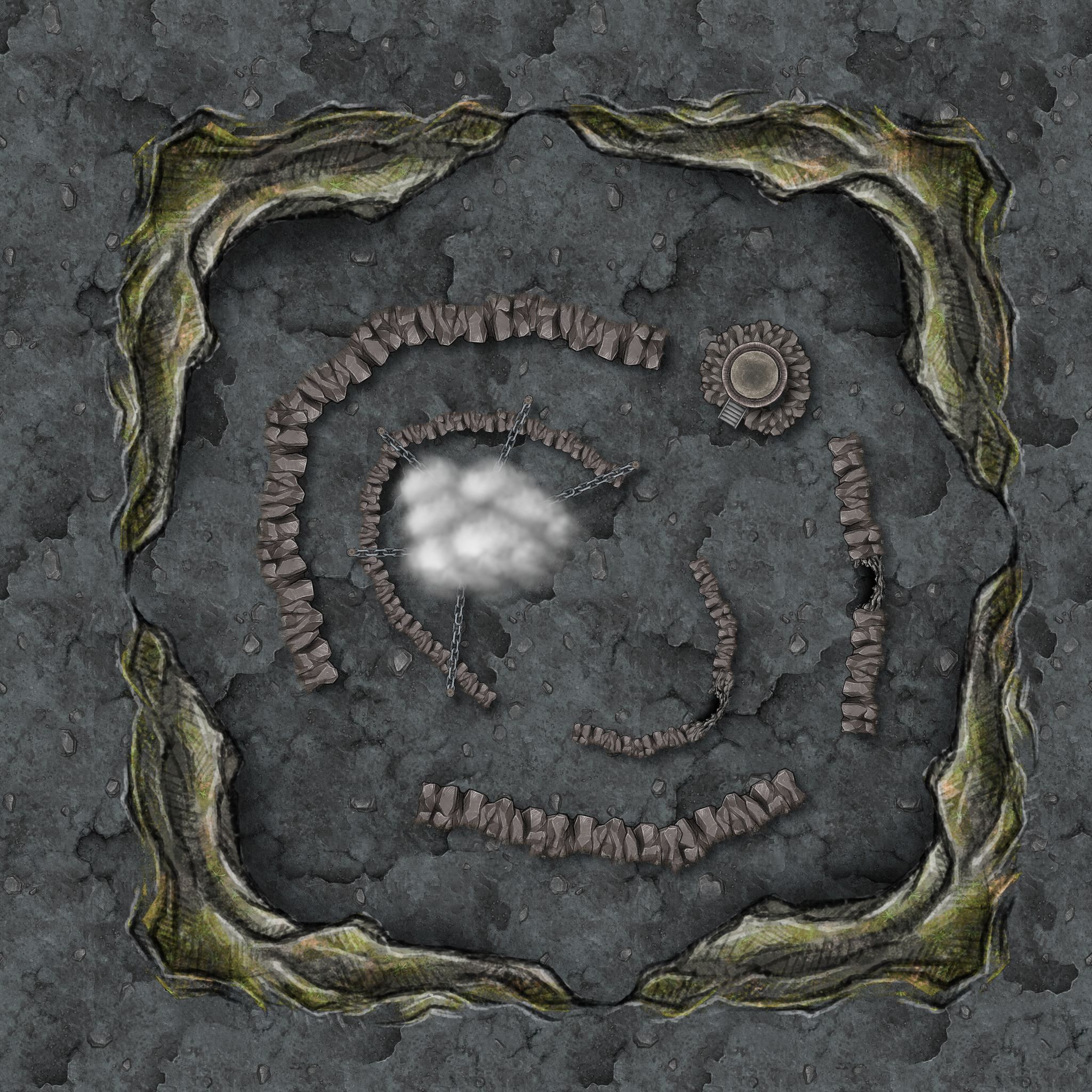 Inner Crater and Tower | Inkarnate - Create Fantasy Maps Online