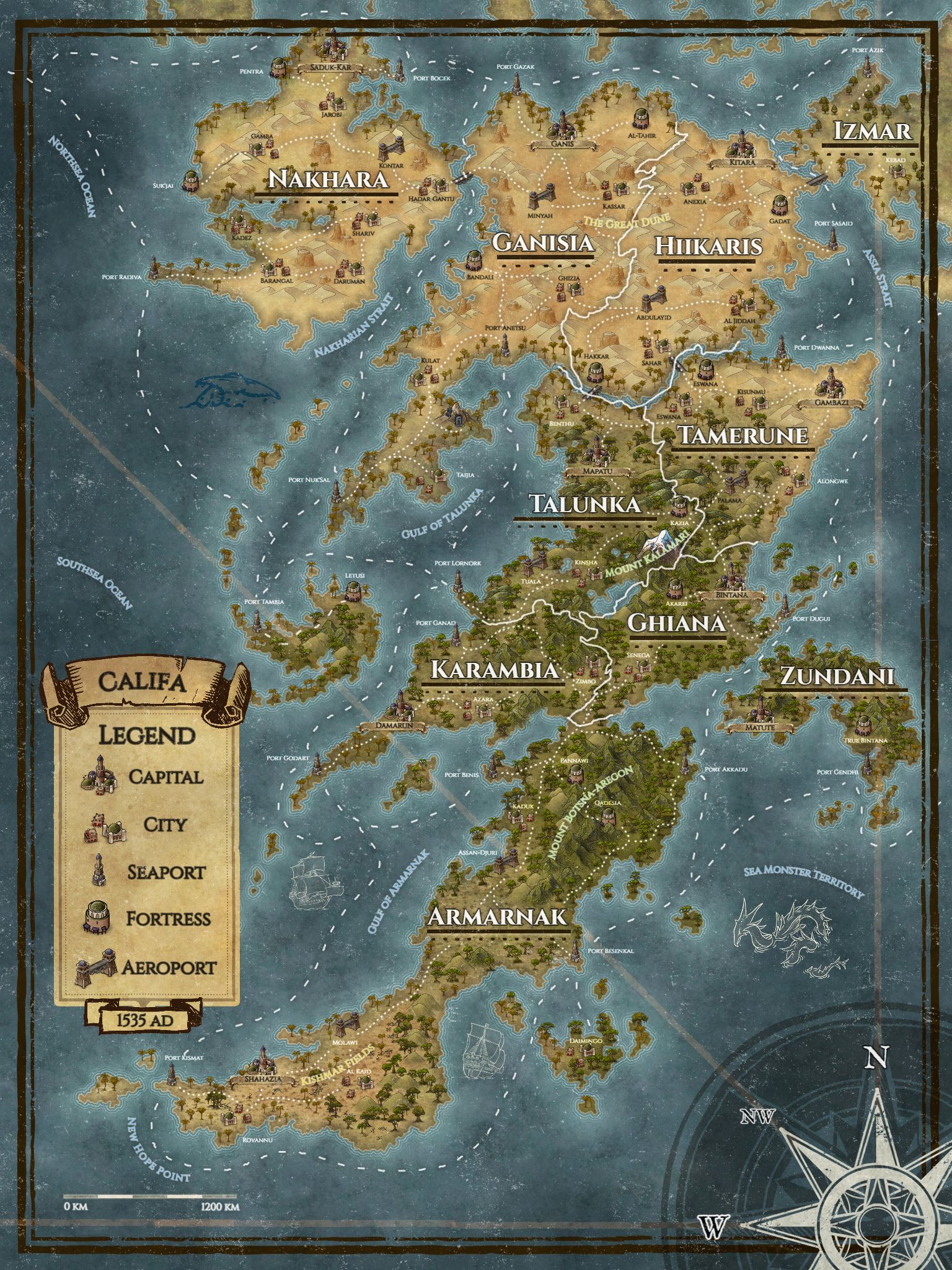 Phantasma : Califa Continent | Inkarnate - Create Fantasy Maps Online