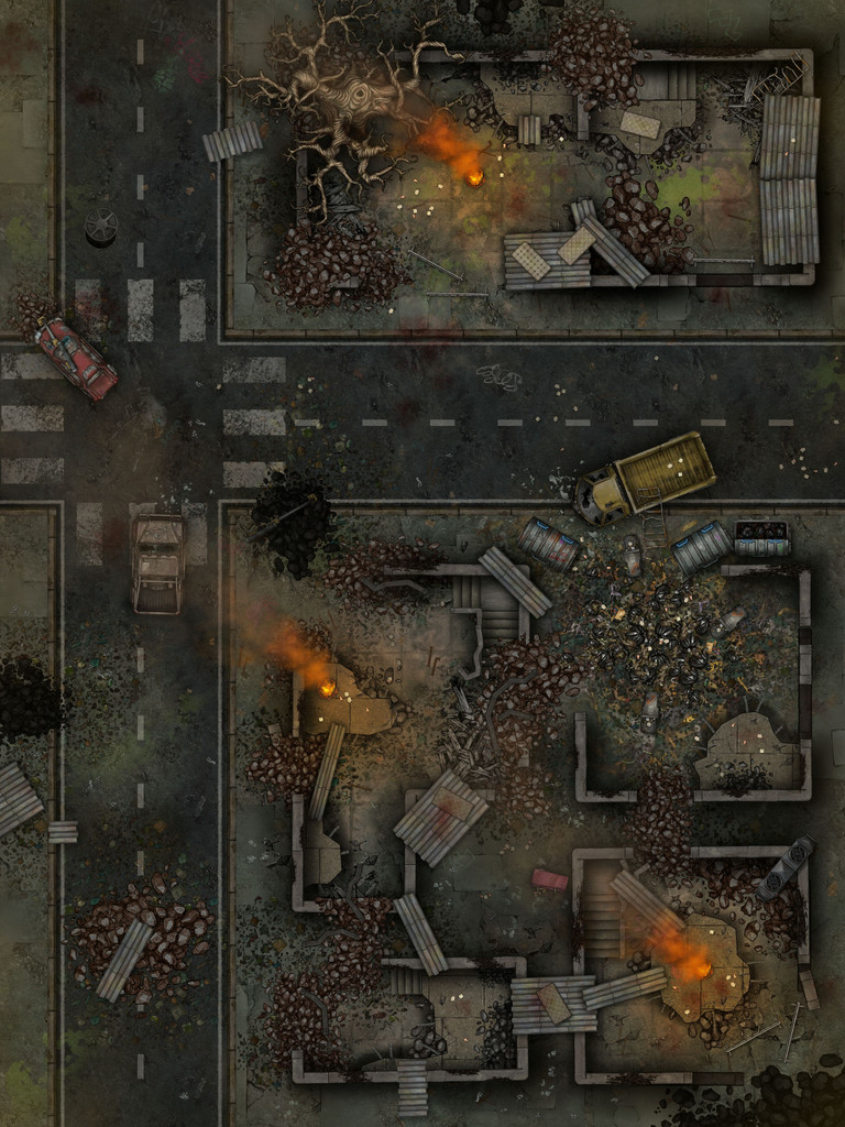 Ruined City Intersection | Inkarnate - Create Fantasy Maps Online