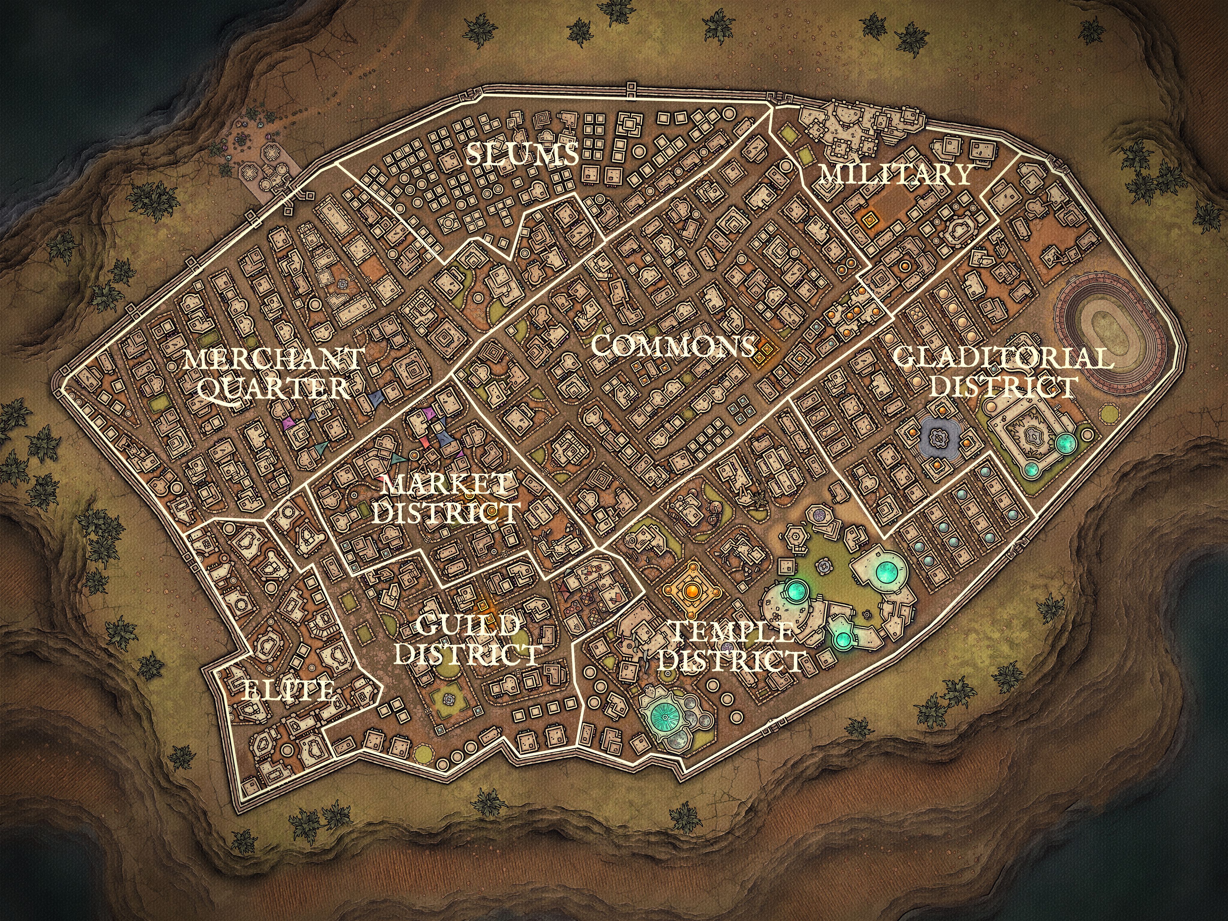City w/ Districts | Inkarnate - Create Fantasy Maps Online