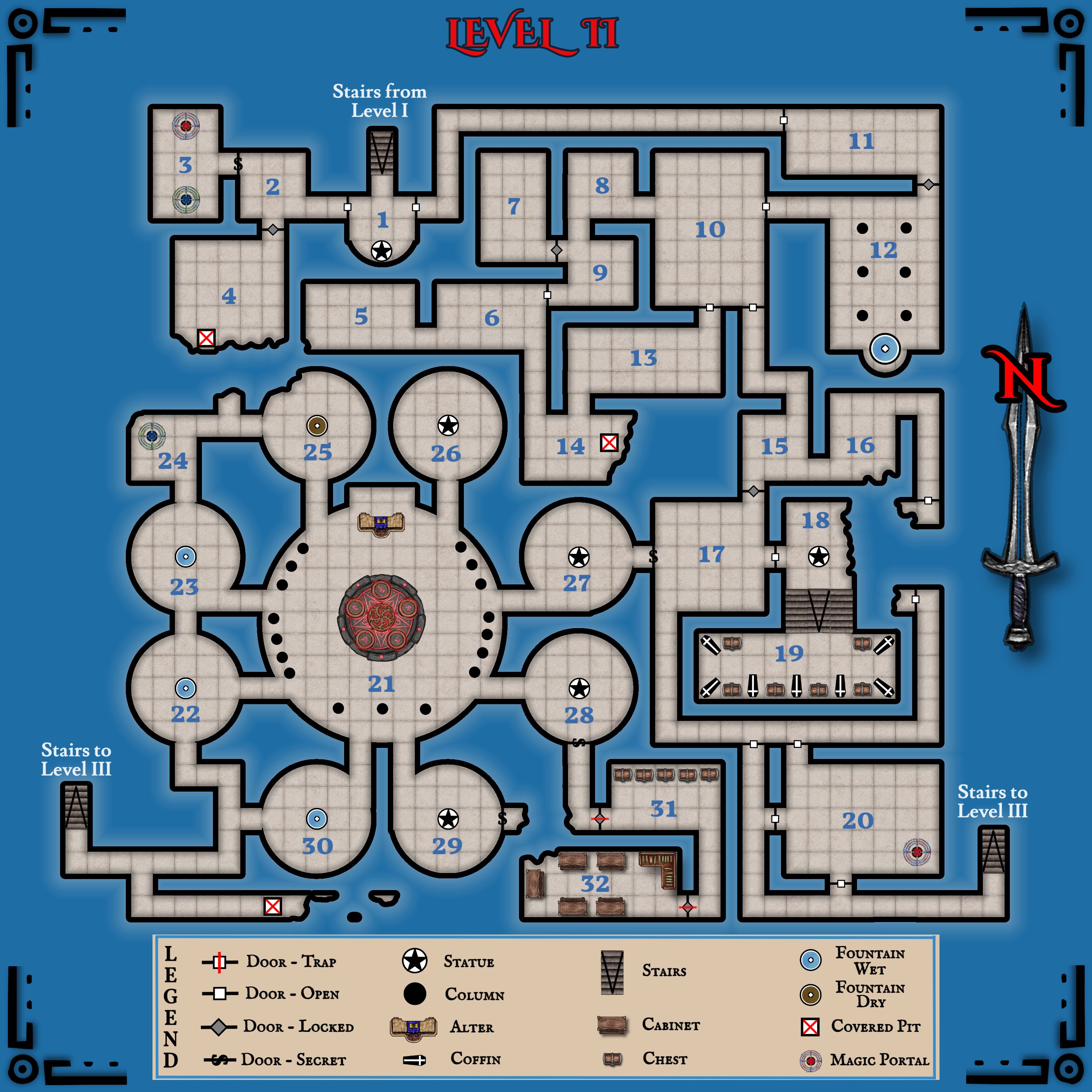 Blue Dungeon L2 DM | Inkarnate - Create Fantasy Maps Online