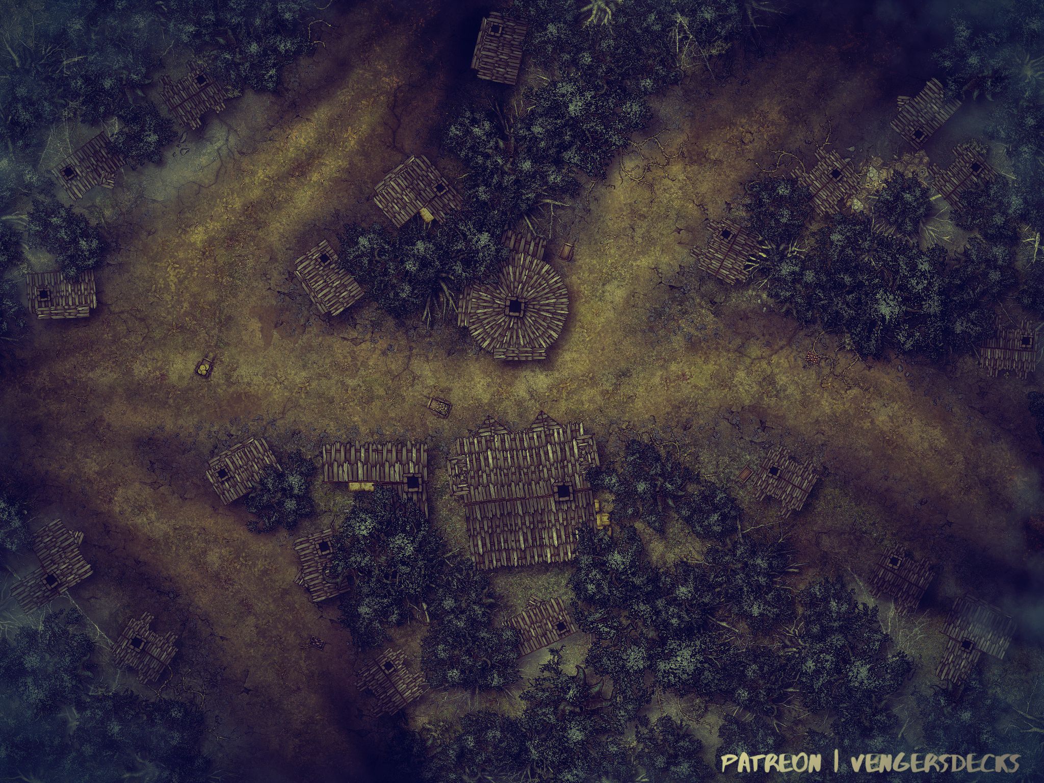 Dark Woods Hamlet | Inkarnate - Create Fantasy Maps Online