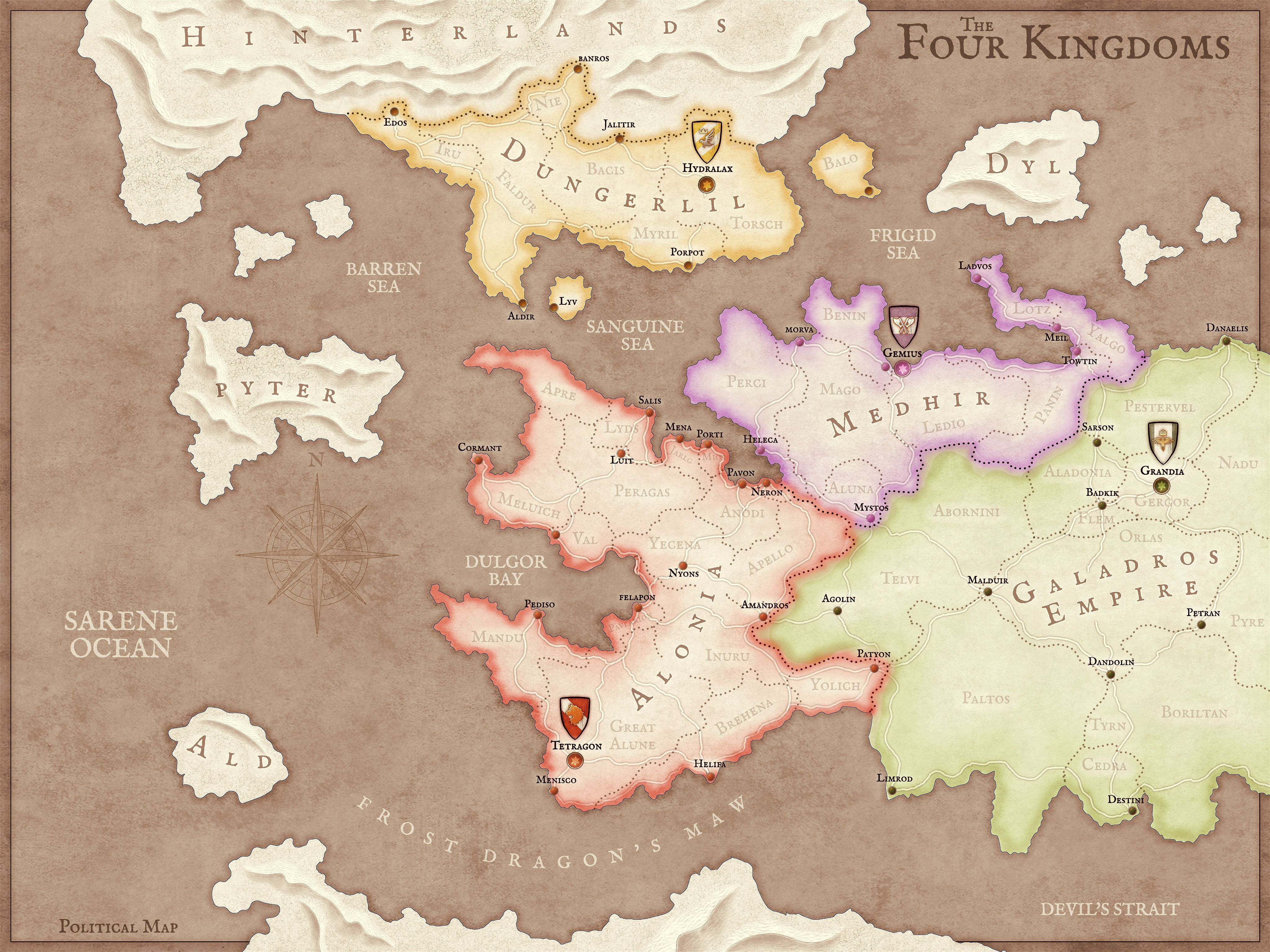The Four Kingdoms | Inkarnate - Create Fantasy Maps Online