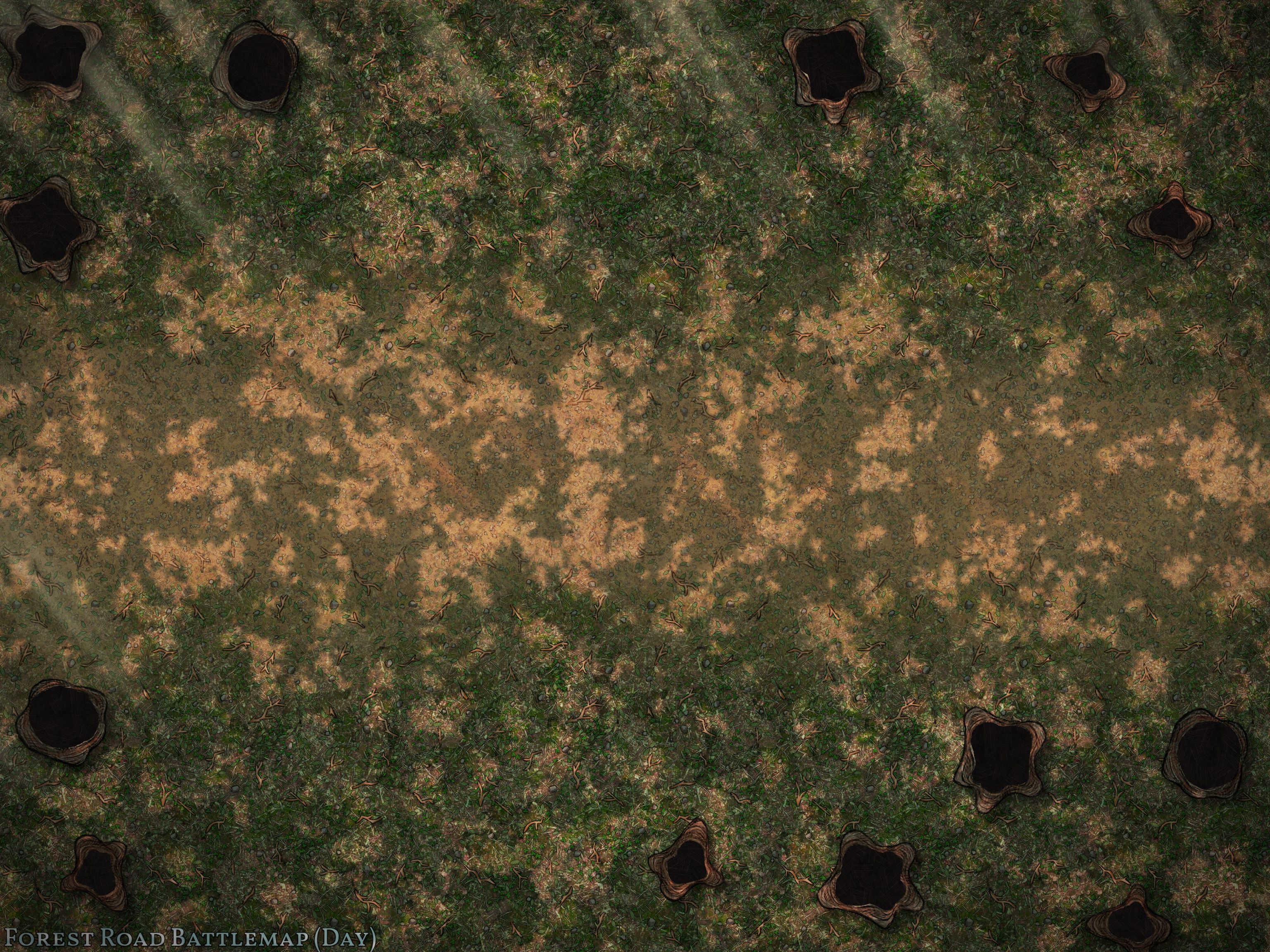 Forest Road Battlemap (Day) | Inkarnate - Create Fantasy Maps Online