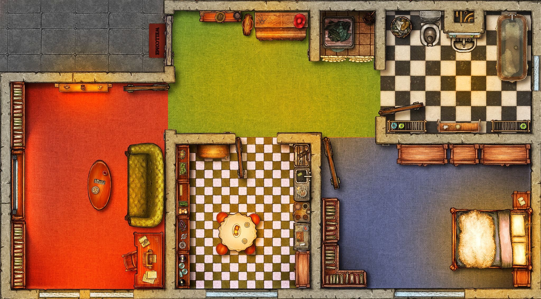 Modern Apartment V1 | Inkarnate - Create Fantasy Maps Online