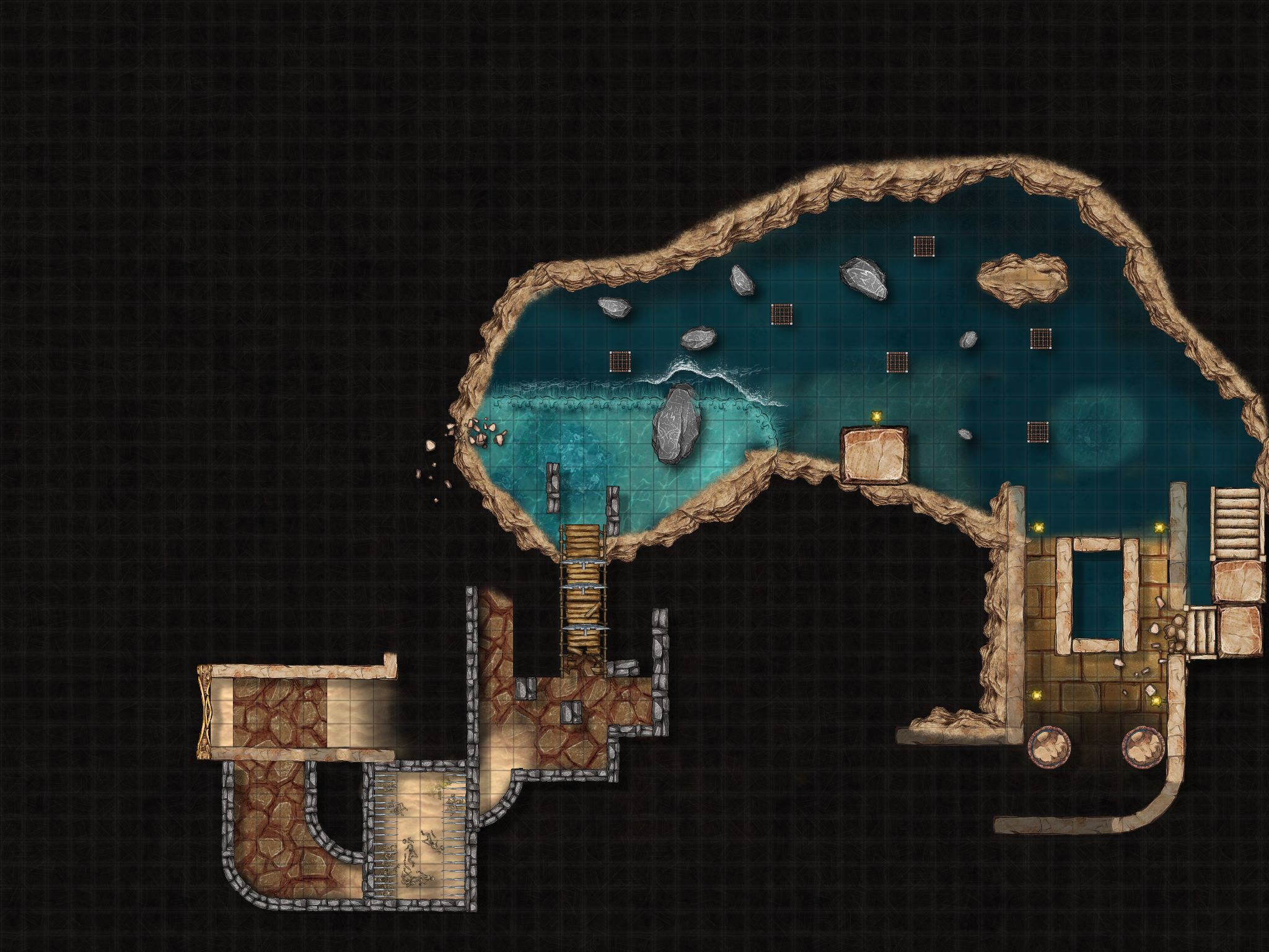 Ruins of Malar bottom floor - temple. Druid. Sand. desert. | Inkarnate ...