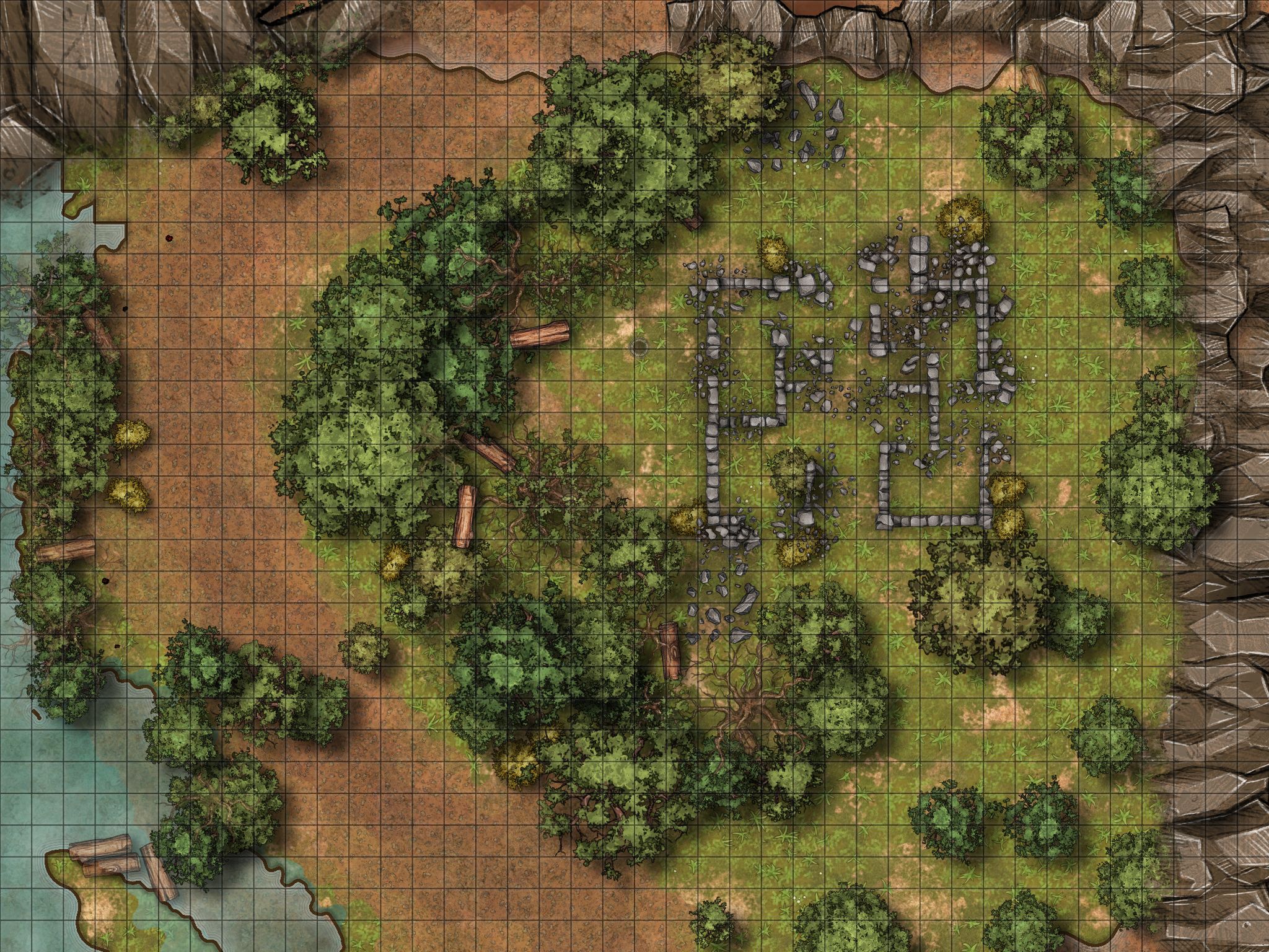 abandon ruins, clifftv | Inkarnate - Create Fantasy Maps Online