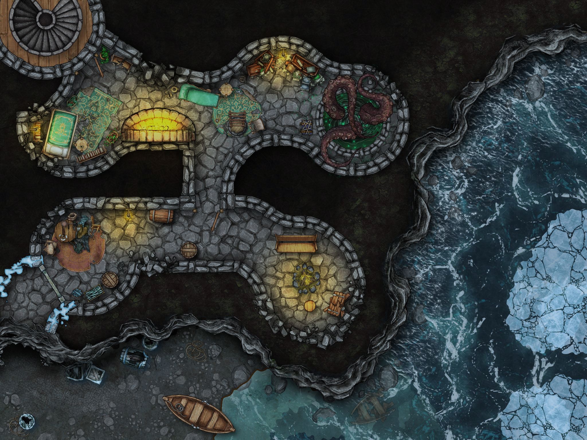 Coast Cave Interior | Inkarnate - Create Fantasy Maps Online