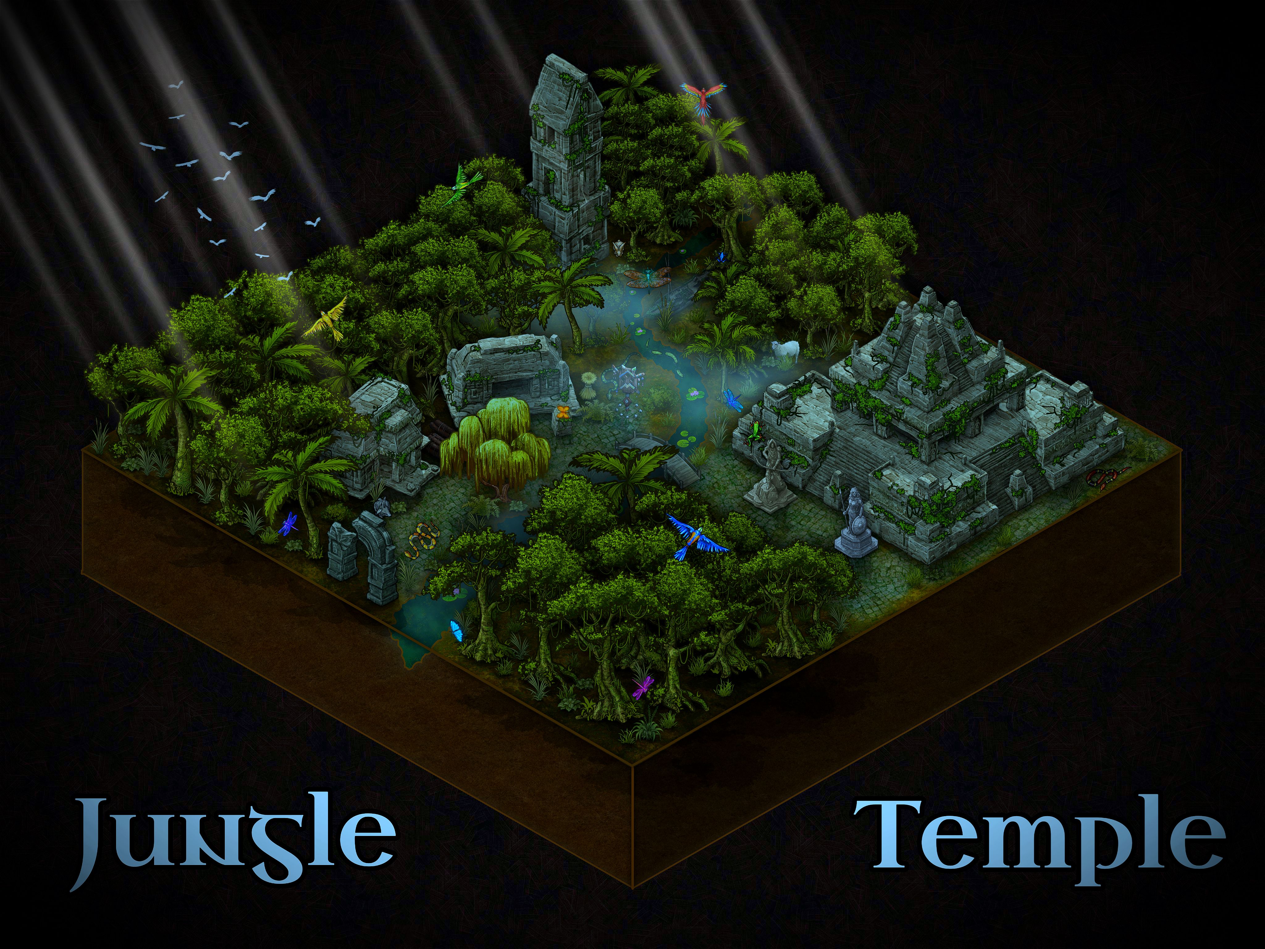 Isometric Jungle Temple | Inkarnate - Create Fantasy Maps Online
