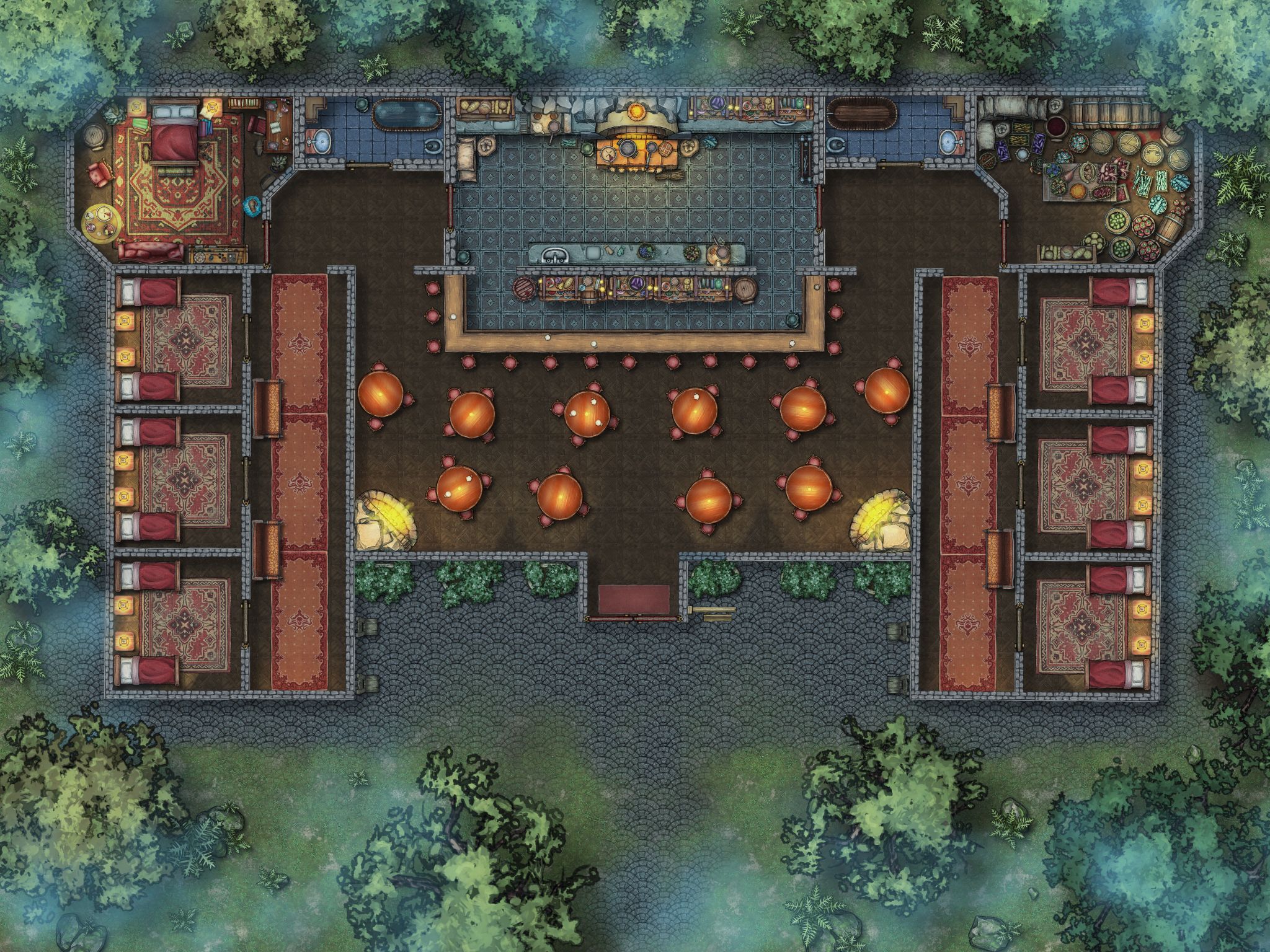 A Tavern in the middle of the Misty Woods. | Inkarnate - Create Fantasy ...