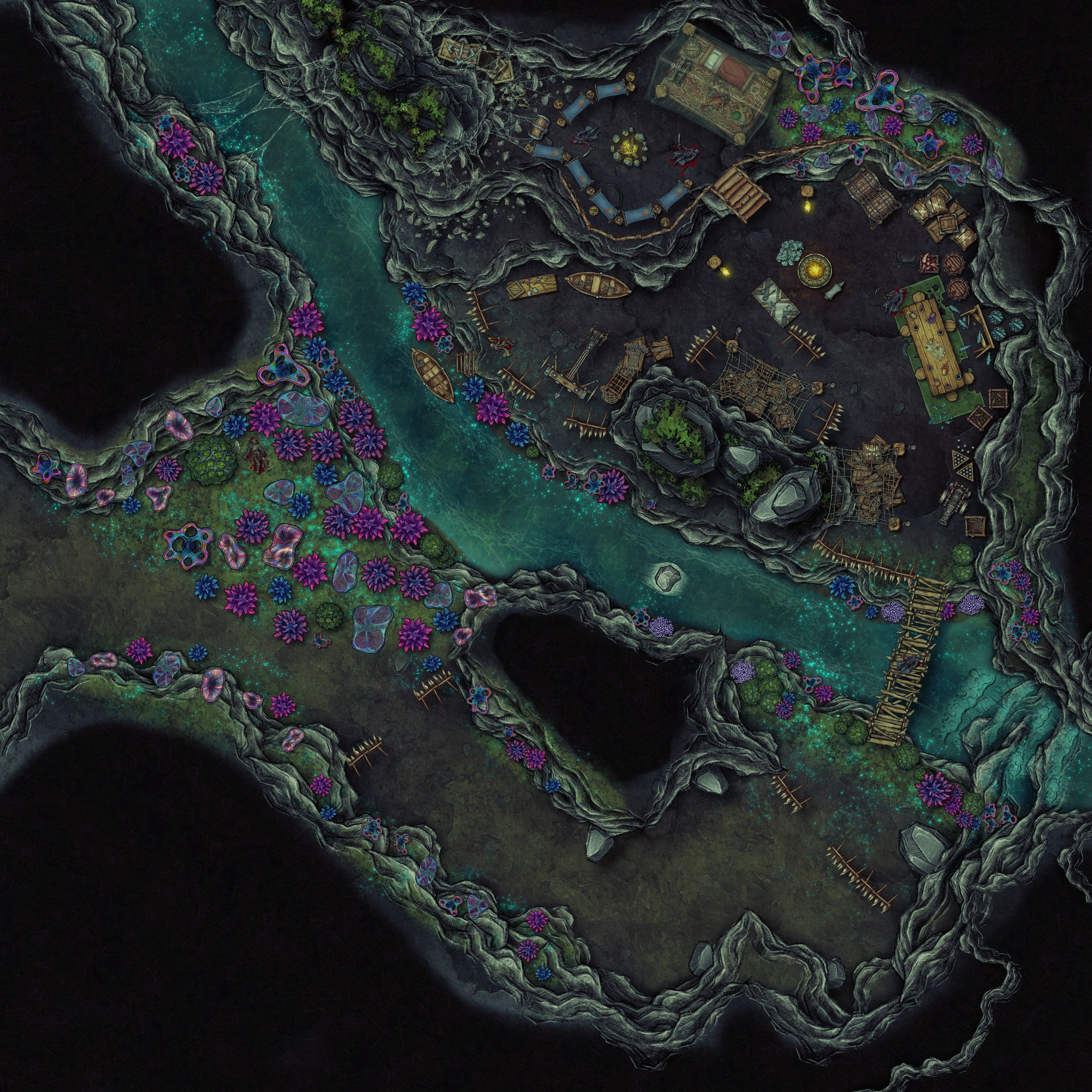 Drow Outpost Underdark | Inkarnate - Create Fantasy Maps Online