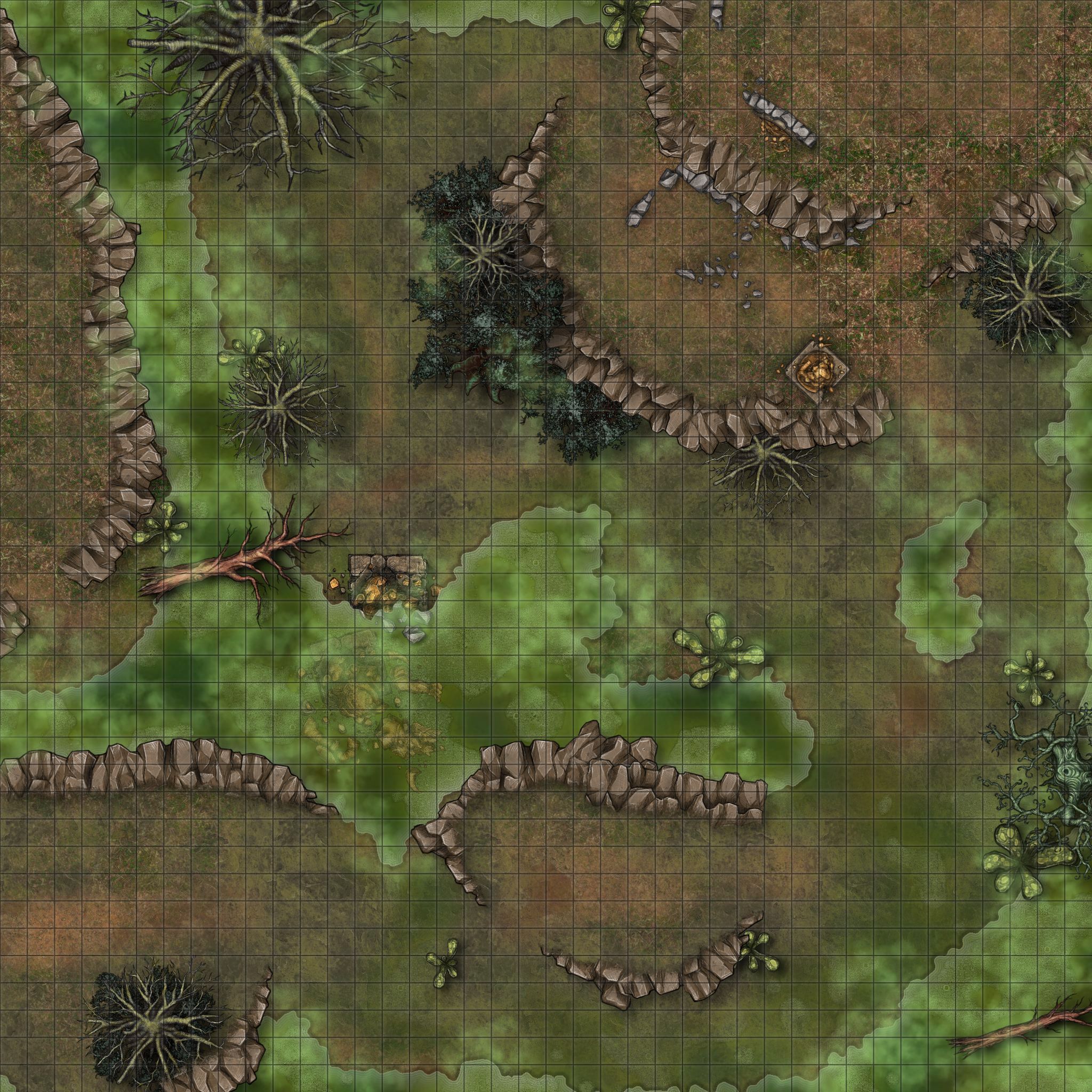 Swamp with Green Fog | Inkarnate - Create Fantasy Maps Online